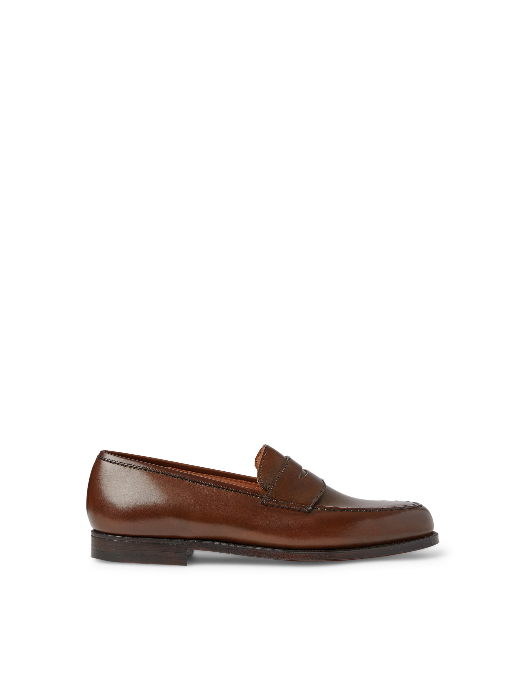 Shop Crockett & Jones Leather Boston penny loafer on Rinascente