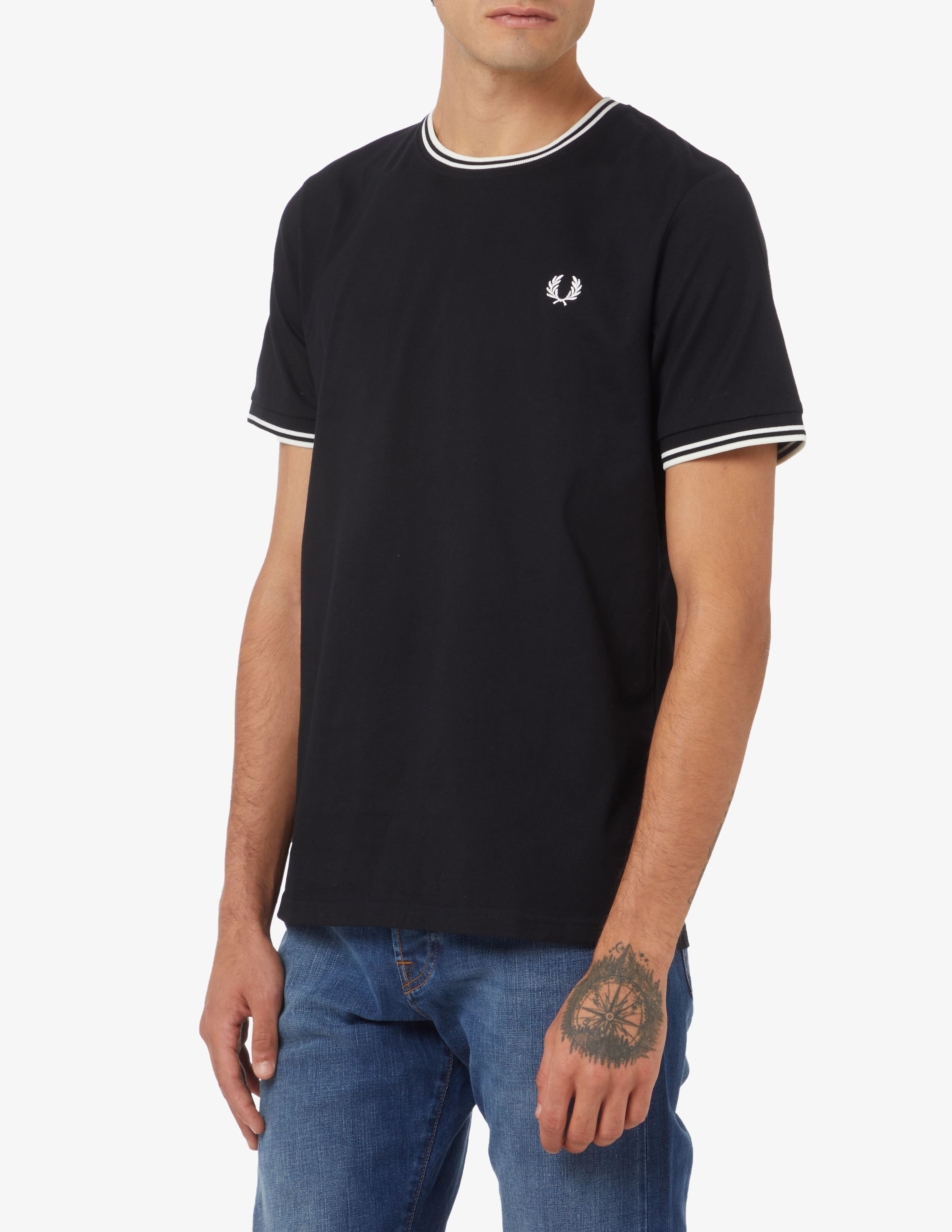 Shop Fred Perry Basic profiles t-shirt - black on Rinascente
