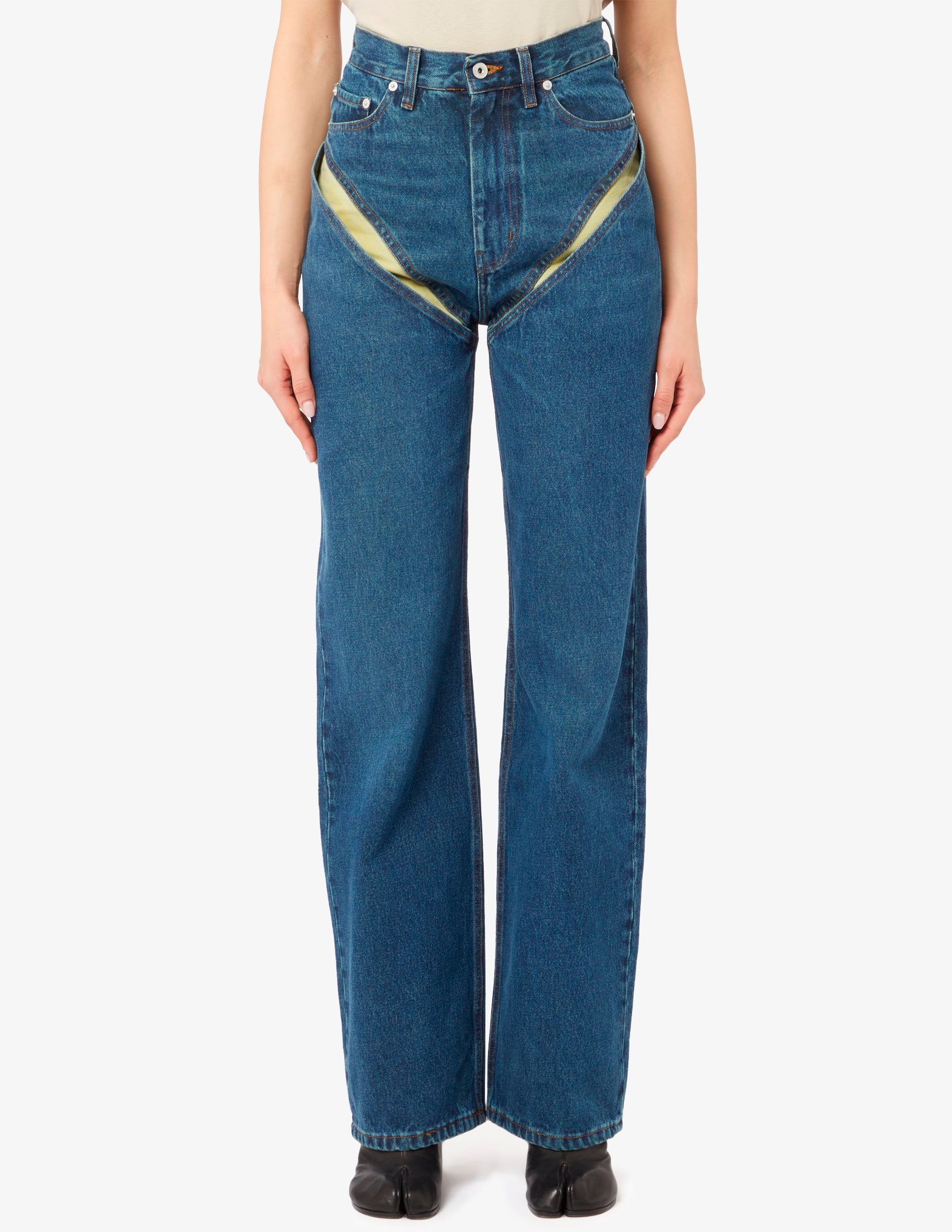 Acquista Y/Project Jeans cut-out evergreen su Rinascente