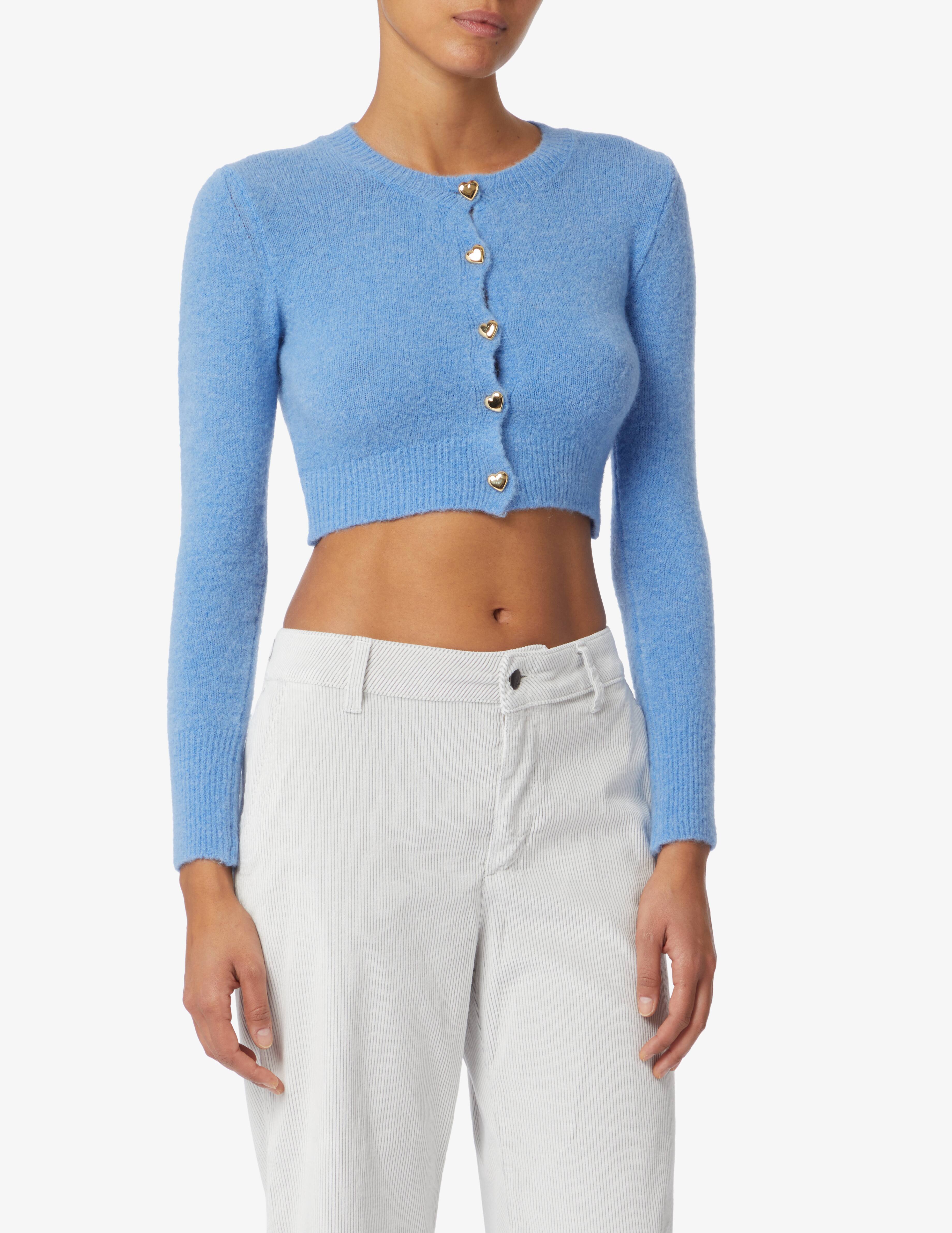 Shop Rinascente Collection Pink Label Korean neck short cardigan ...