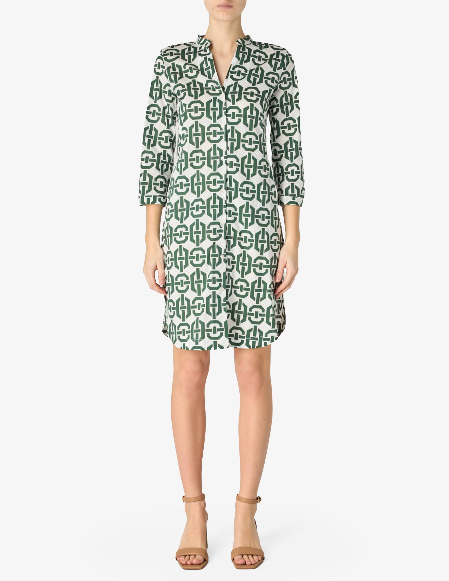 Shop EMME Gazza print chemisier dress on Rinascente