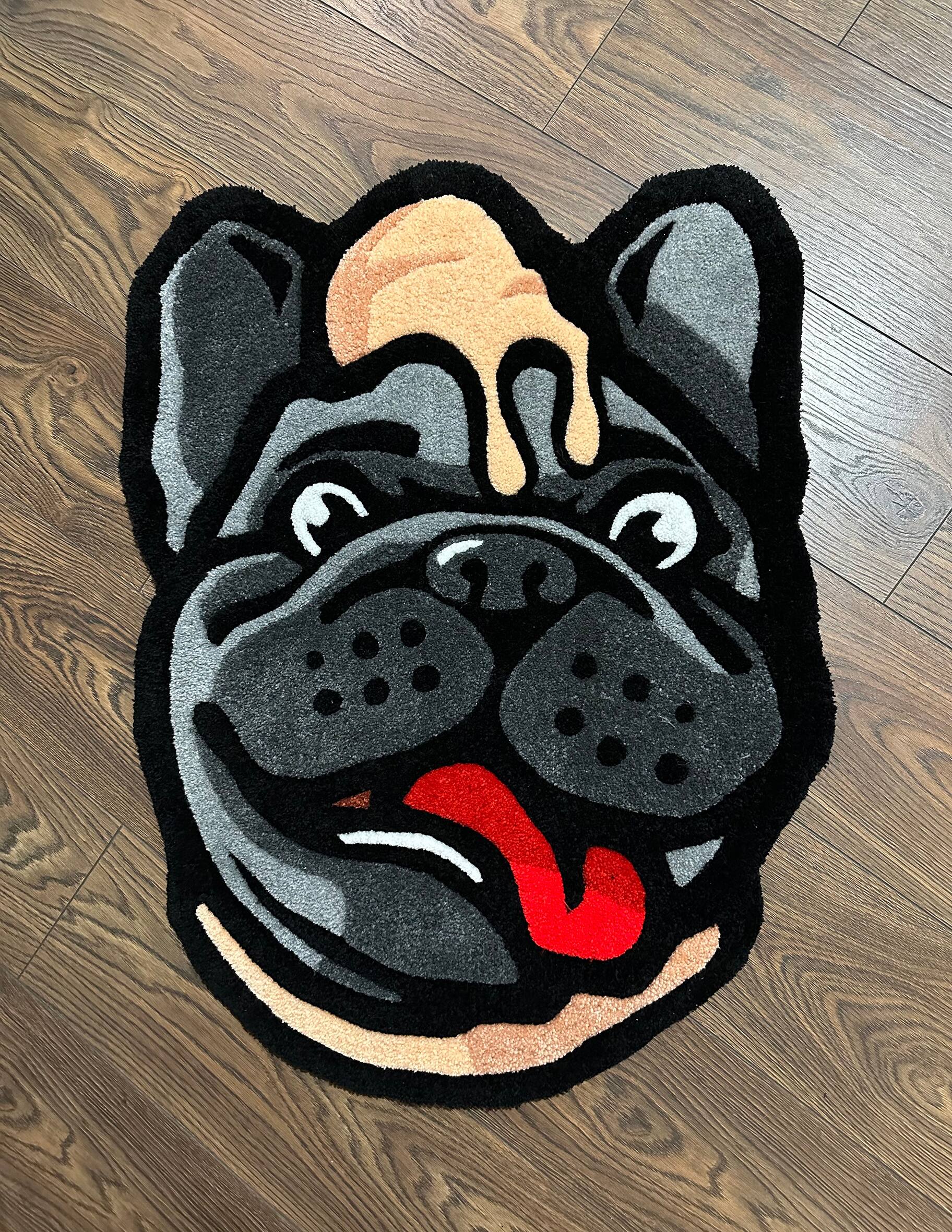 Shop Drip Rugs Drip Dogs Bulldog Orange on Rinascente