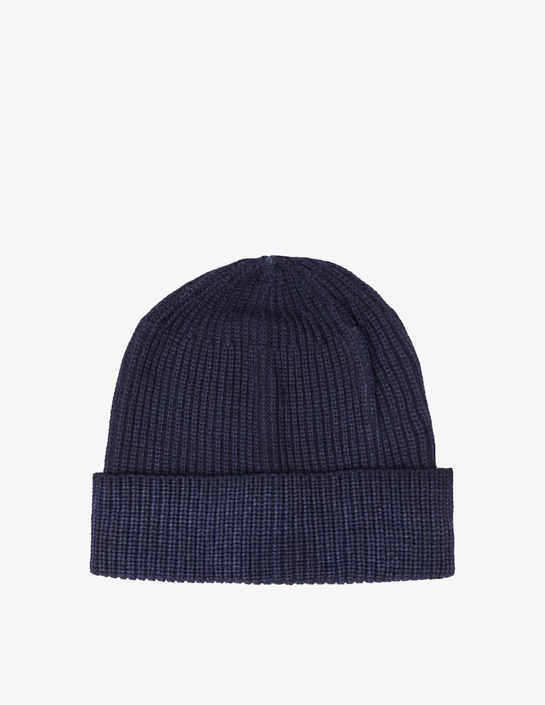 Shop Altea Garment dye wool beanie - Blue on Rinascente