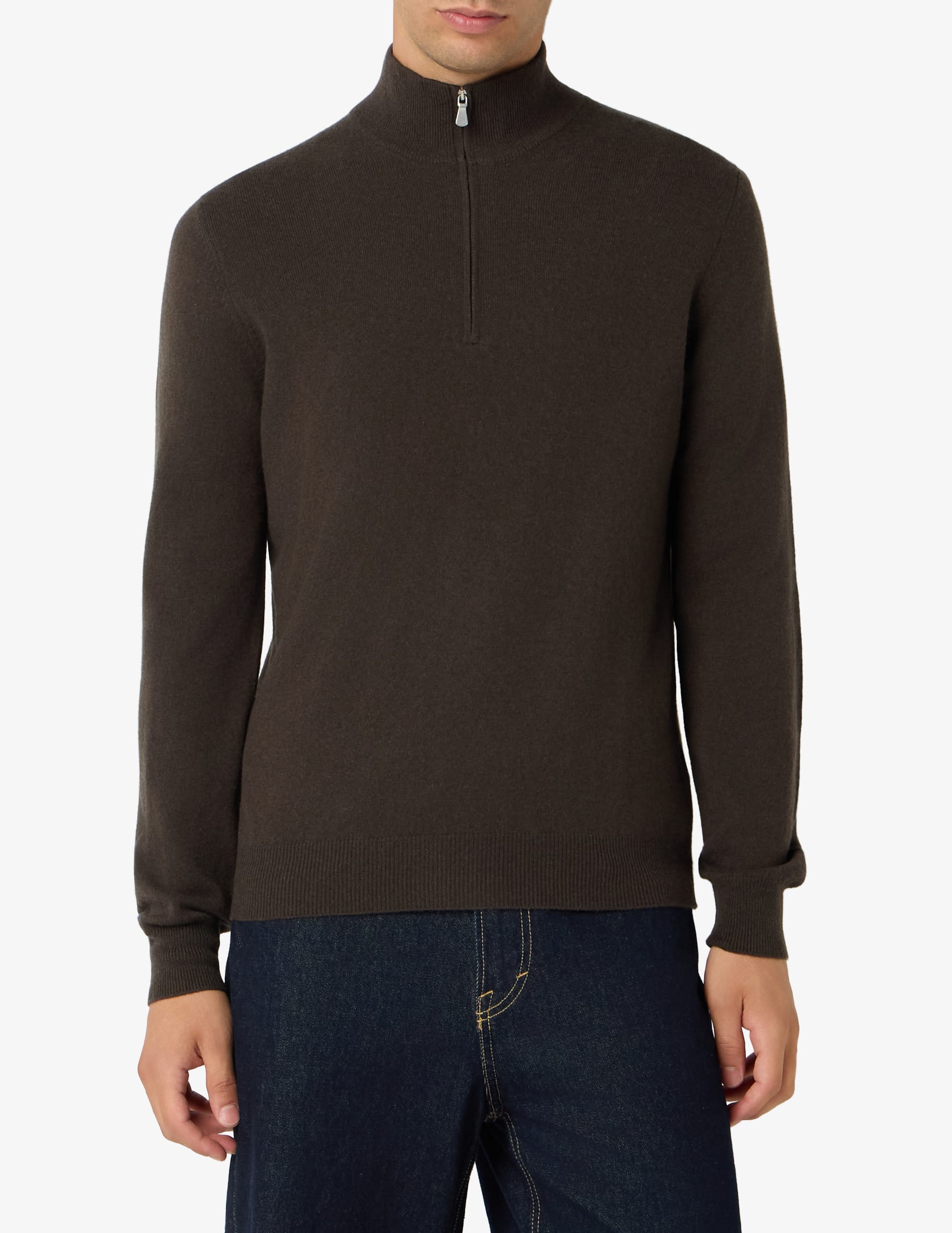 Shop Gran Sasso Zip neck jumper on Rinascente