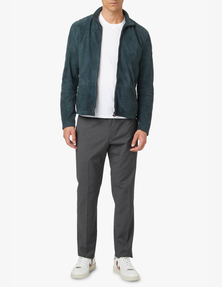 Shop Matchless Craig blouson suede - blue on Rinascente