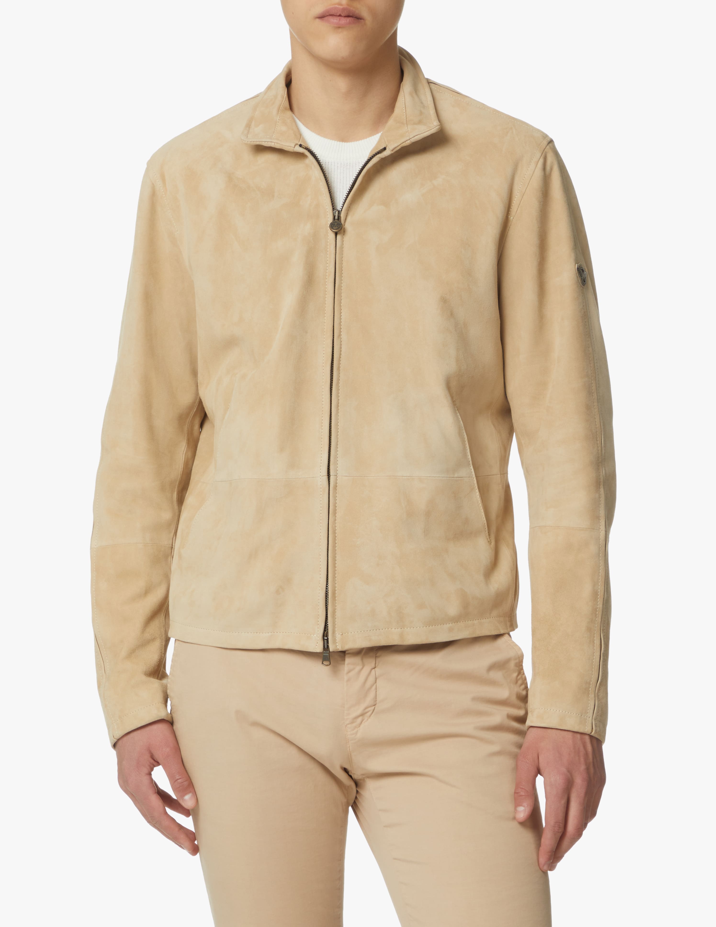 Shop Matchless Craig blouson suede - beige on Rinascente
