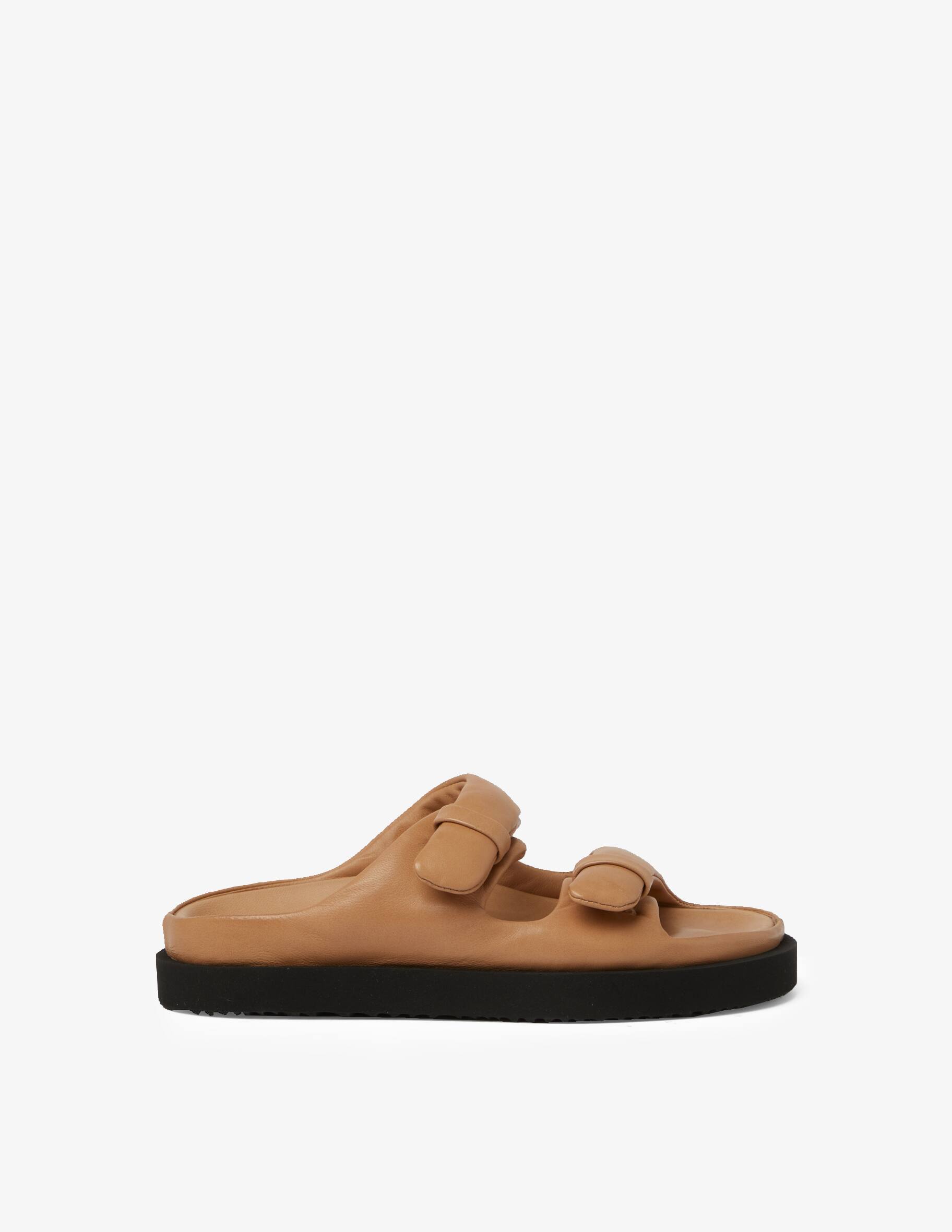 Shop Officine Creative Leather bands slides - brown on Rinascente
