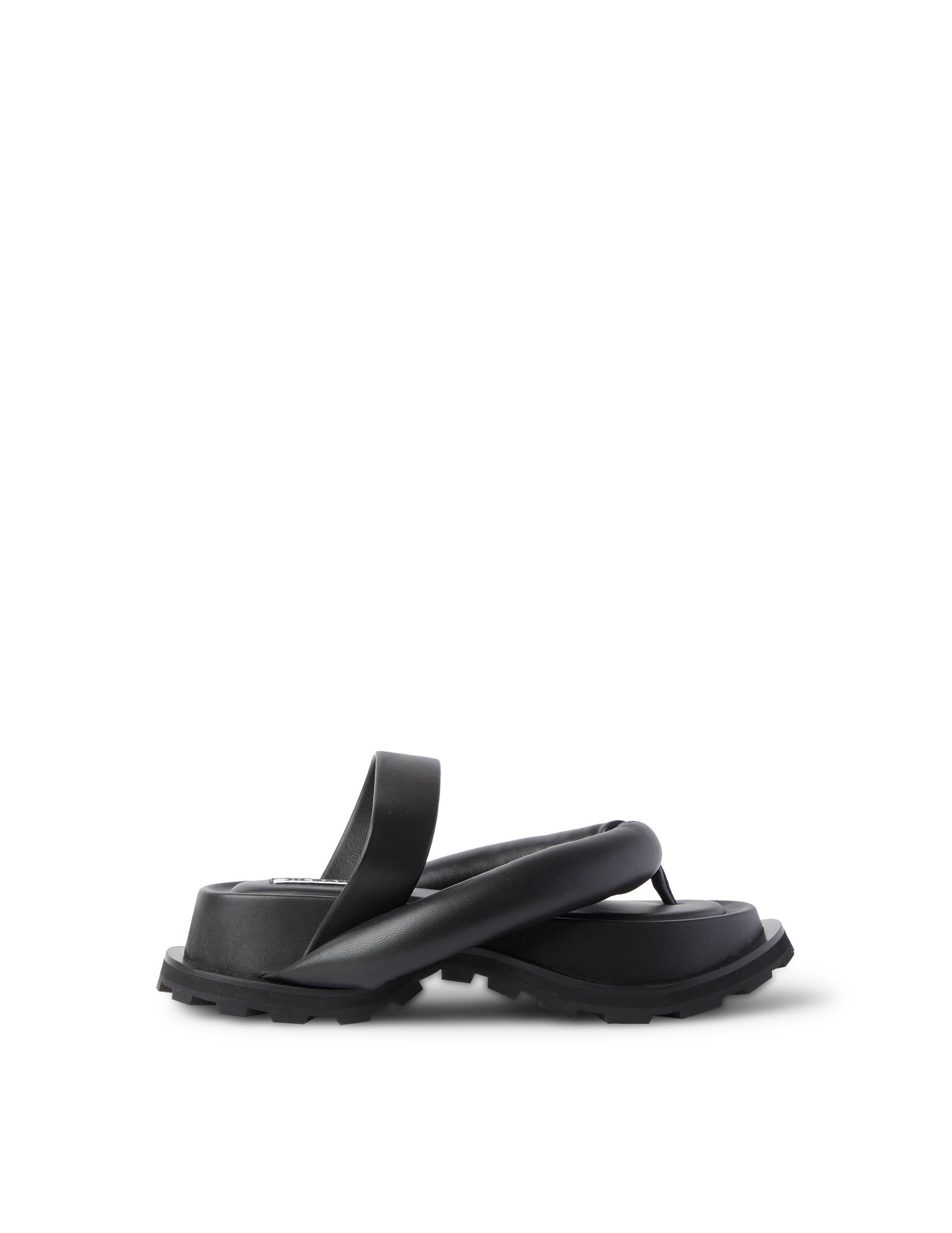 Shop Jil Sander Wedge sandals - black on Rinascente
