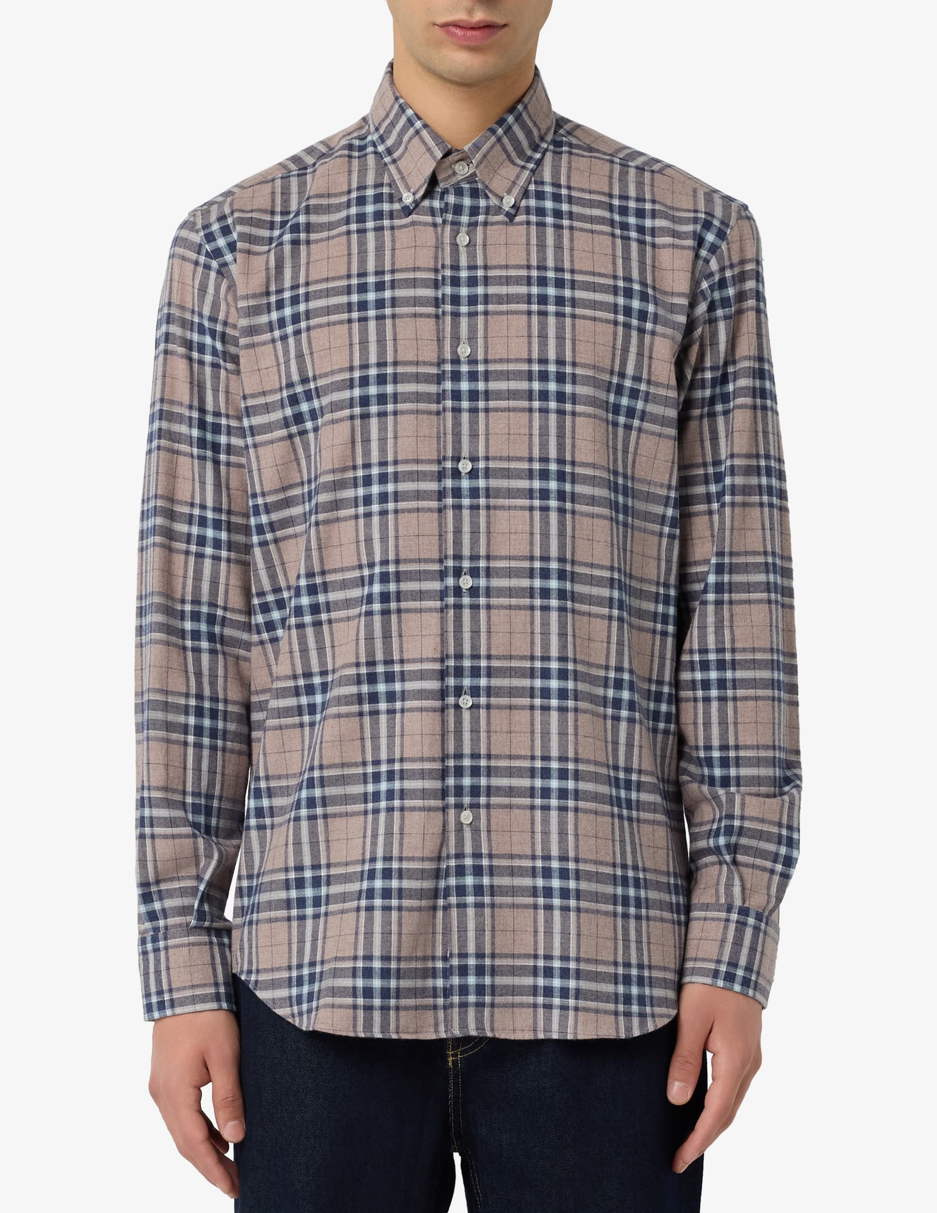 Shop Sartoria Italiana Flanella check shirt on Rinascente