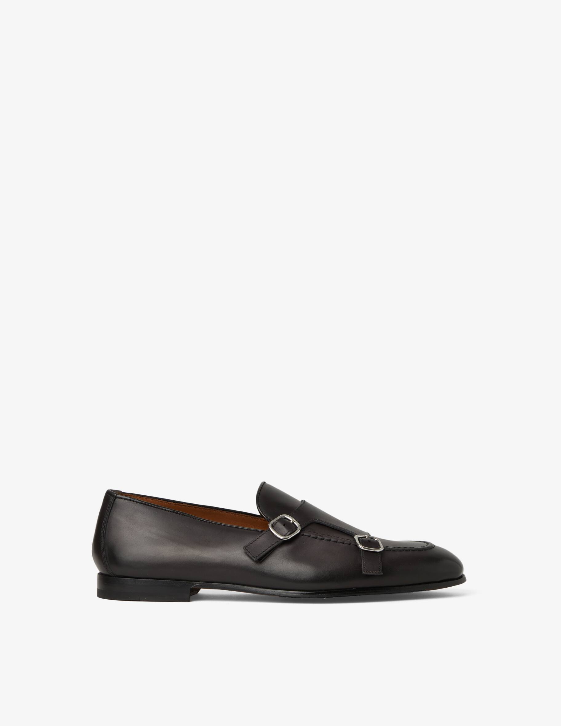 Shop Doucal's Double monk strap leather shoes on Rinascente