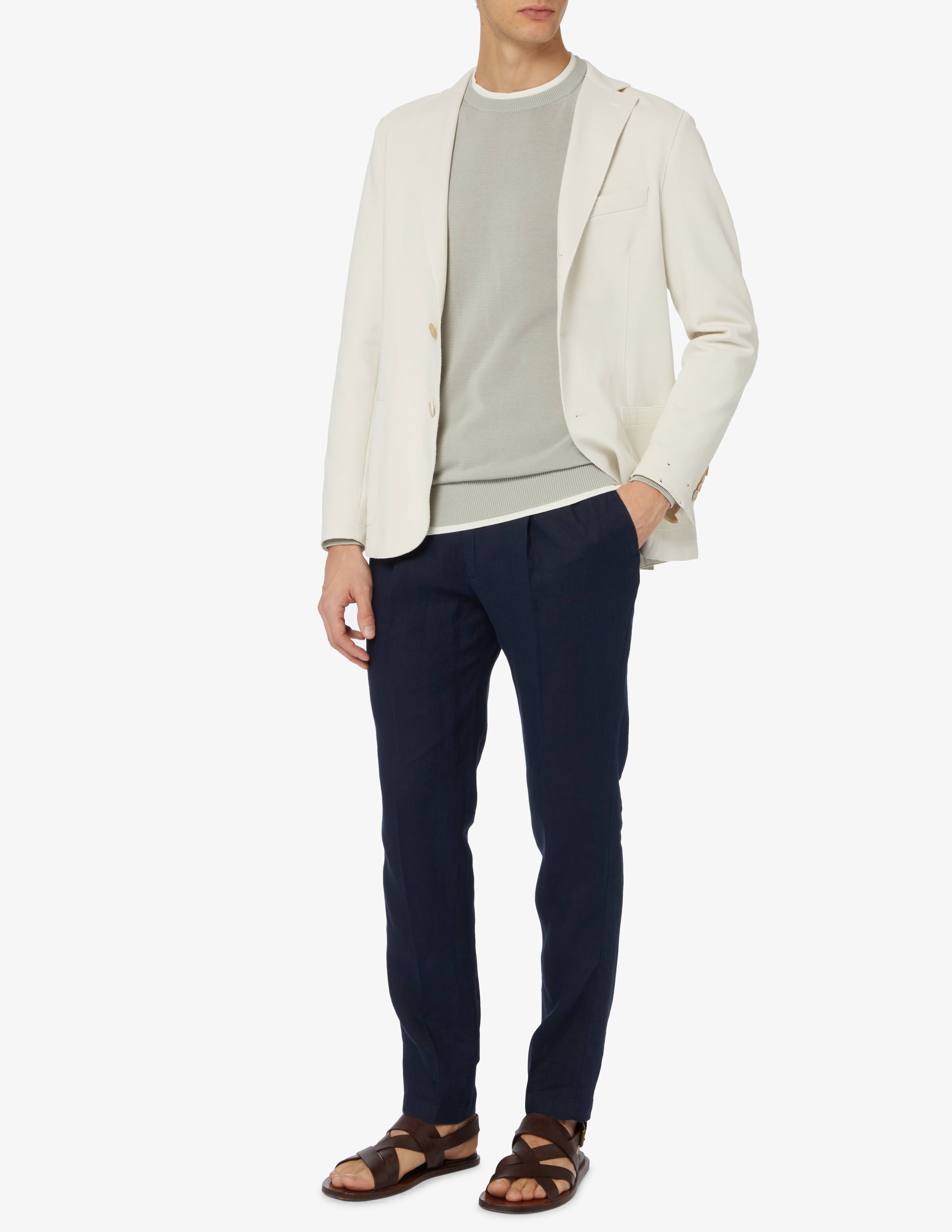 Shop Manuel Ritz Lino washed trousers on Rinascente