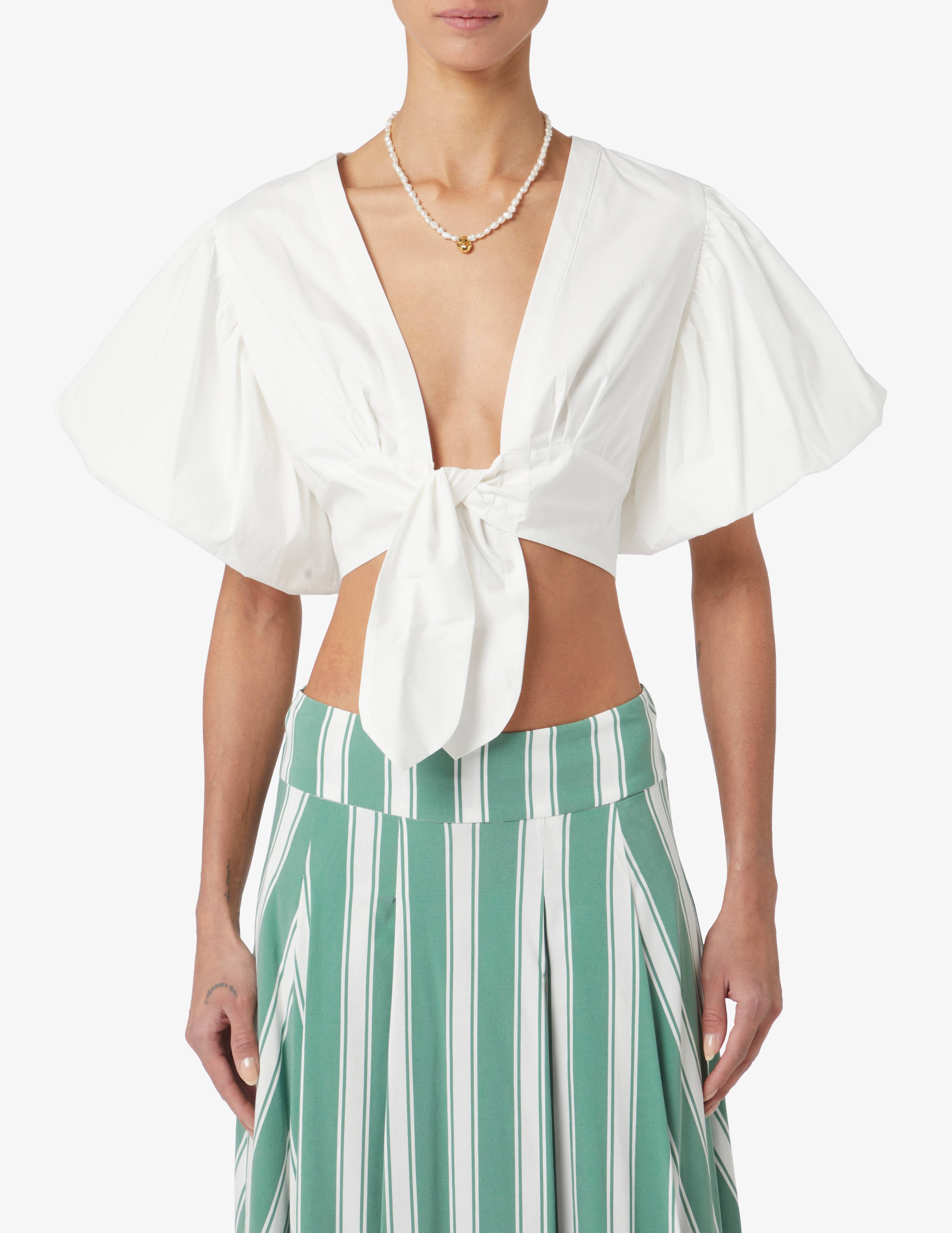 Shop LAVI Couture Abby top with ribbon on Rinascente