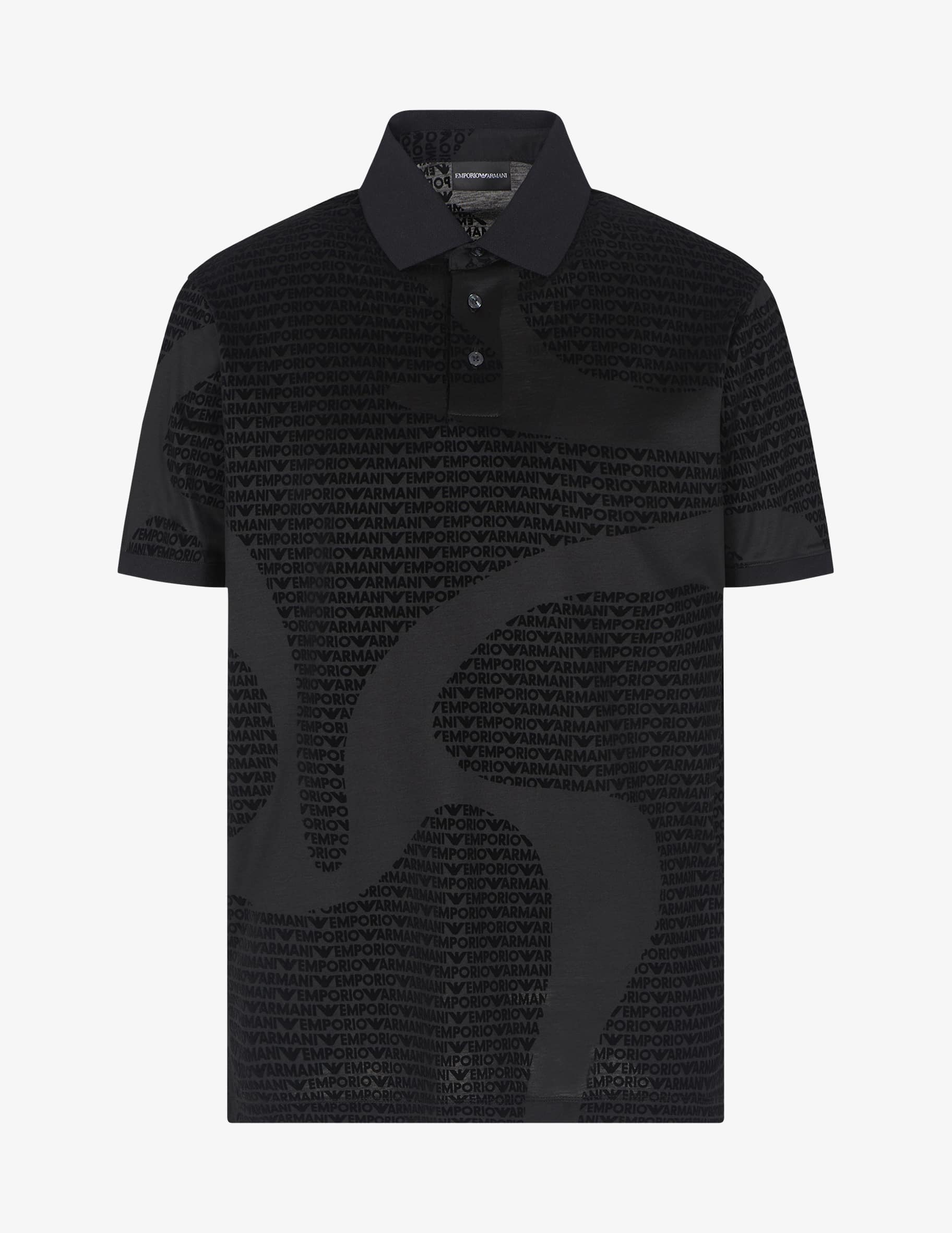 Shop Emporio Armani Polo with flock lettering on Rinascente