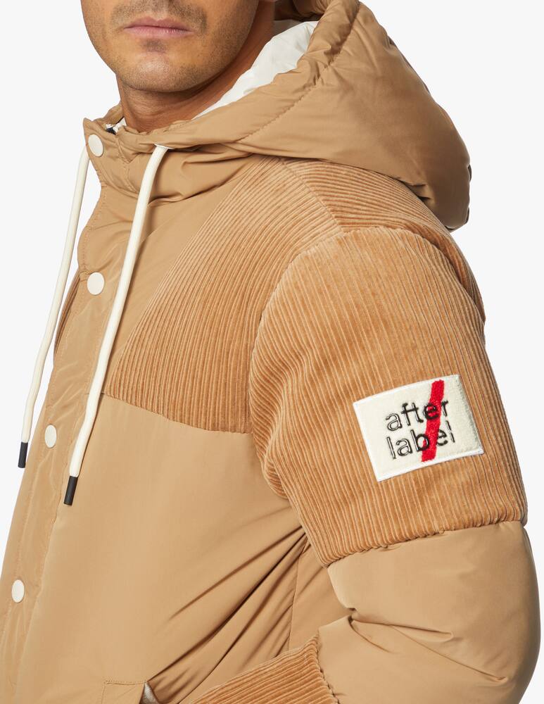 Shop afterlabel Velvet and nylon parka on Rinascente