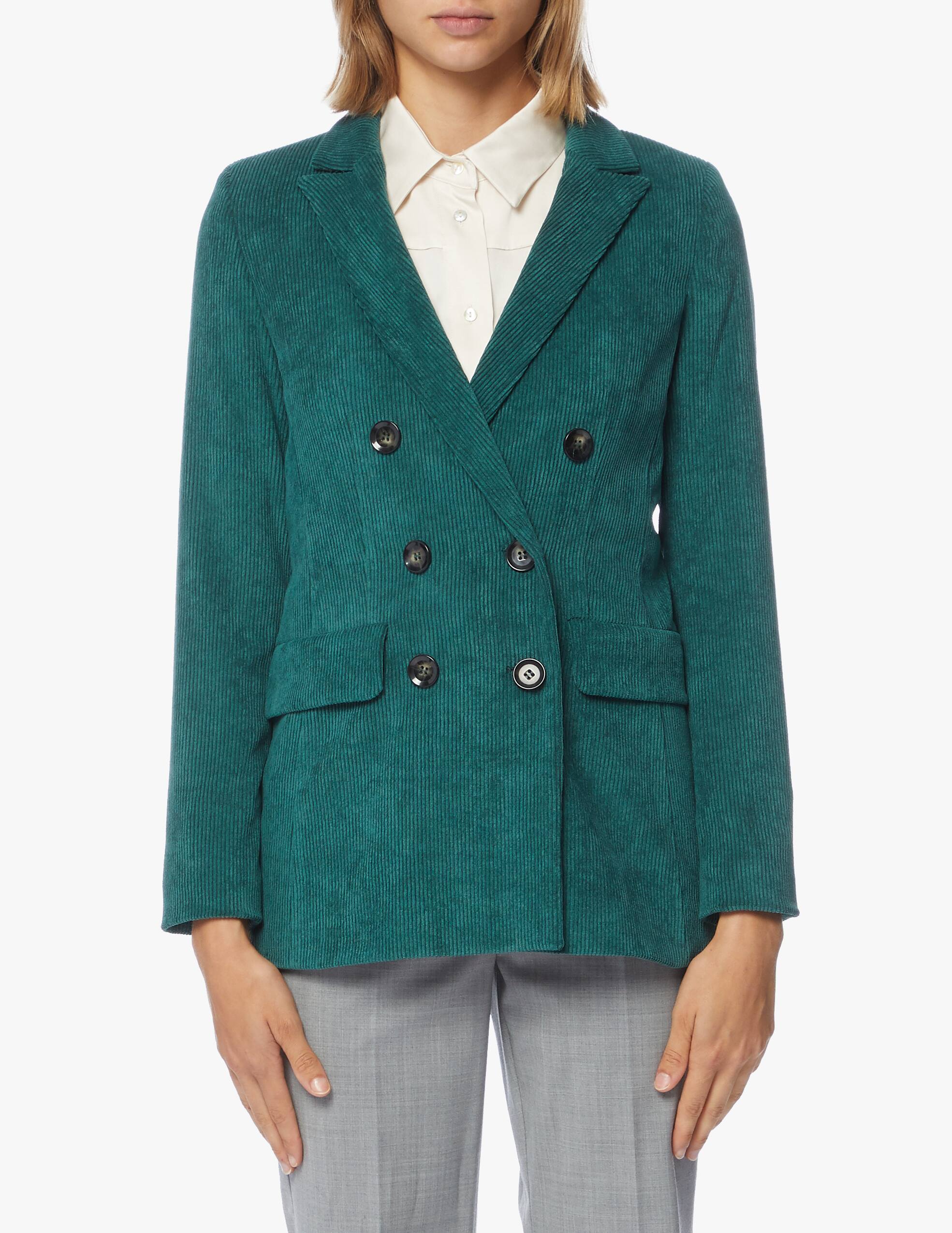 Shop iBlues Velvet double-breasted coat Anita on Rinascente