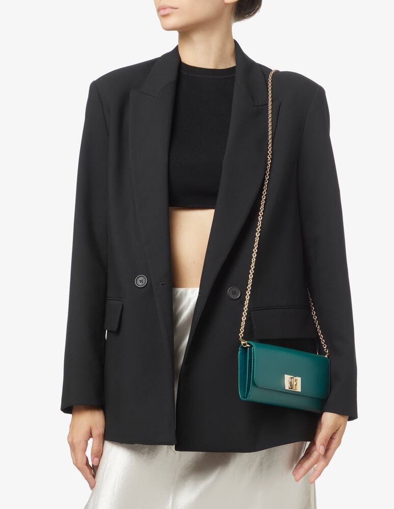 Shop Furla Wallet on Chain 1927 - Green on Rinascente
