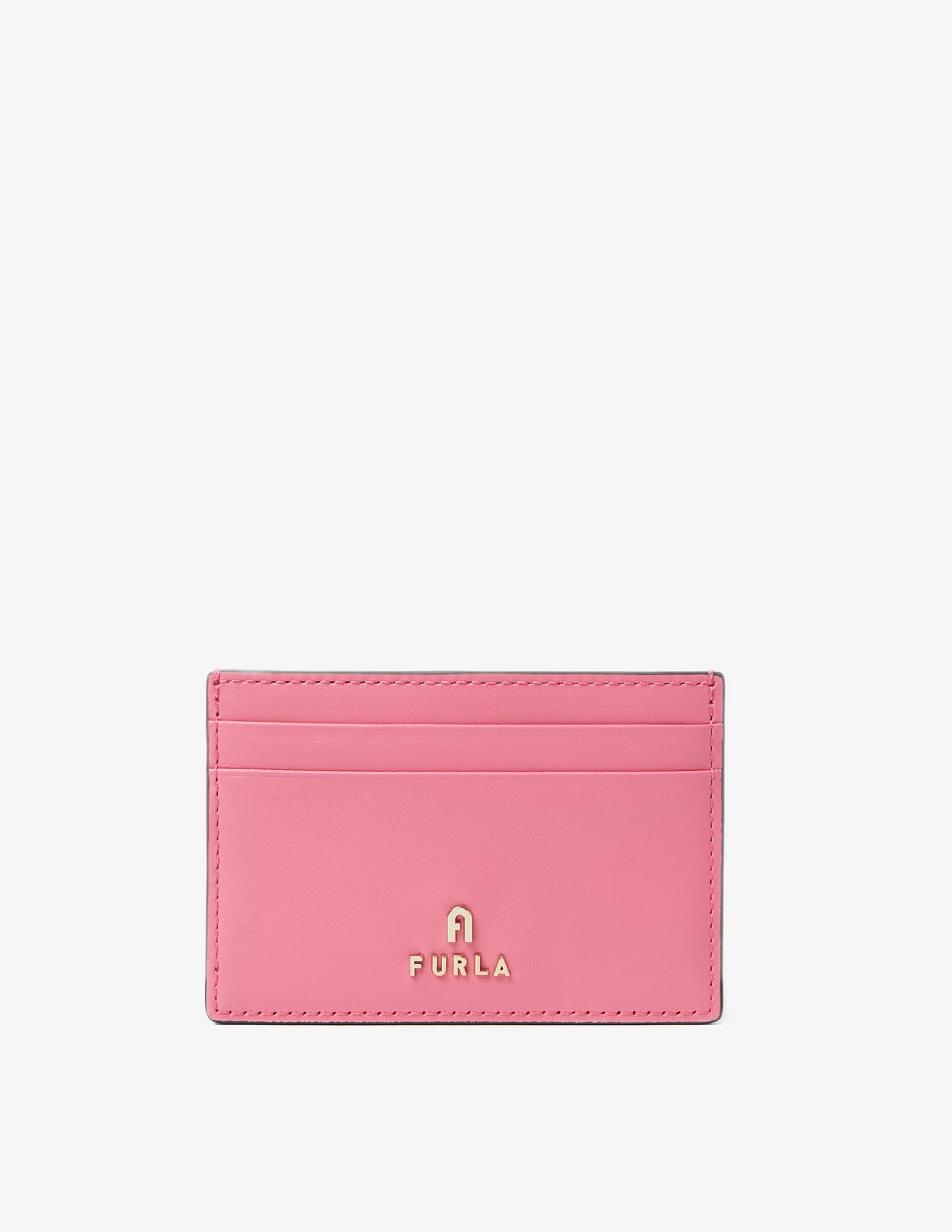 Shop Furla Camelia leathet card case on Rinascente