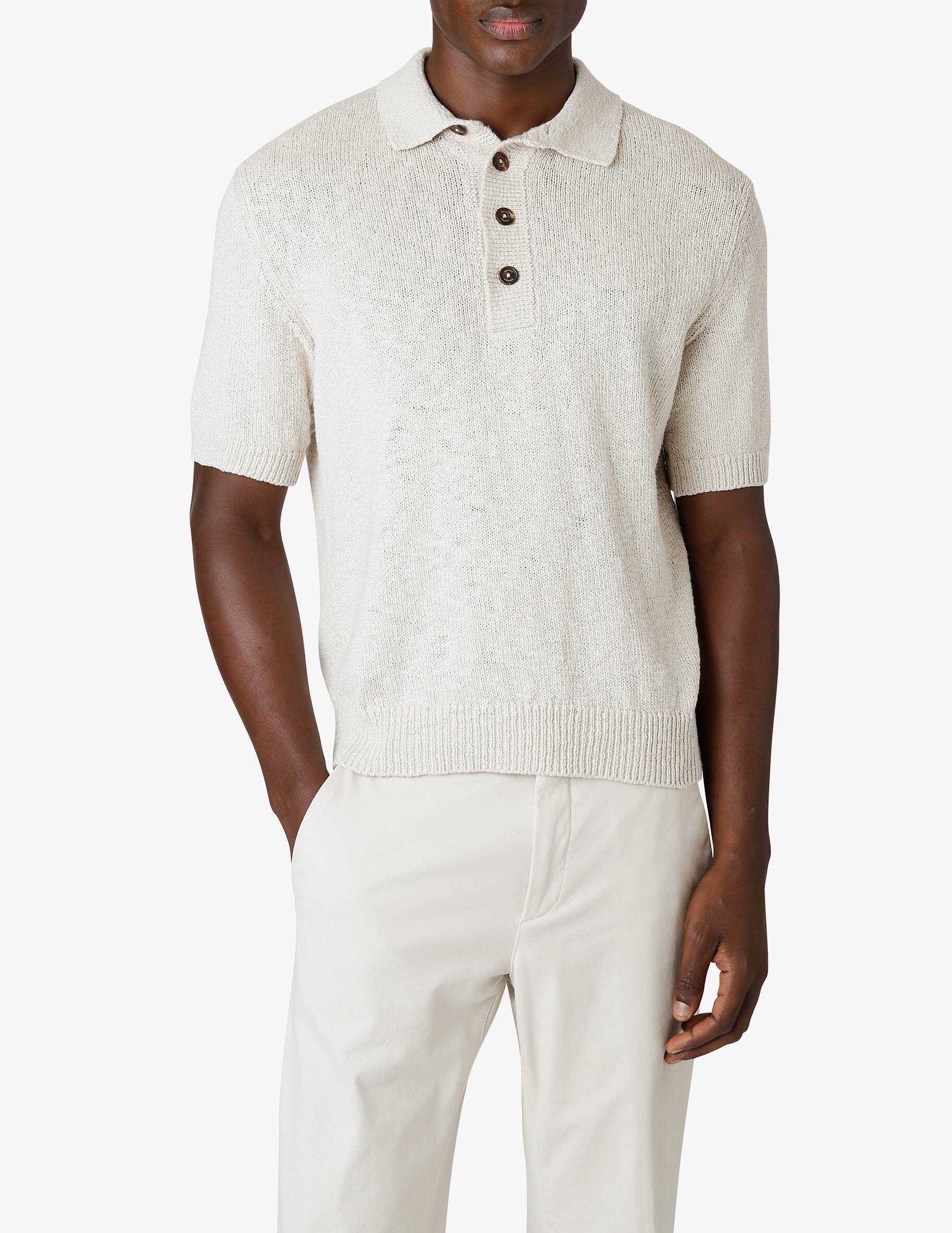 Shop Eleventy Half Sleeve Polo Shirt on Rinascente