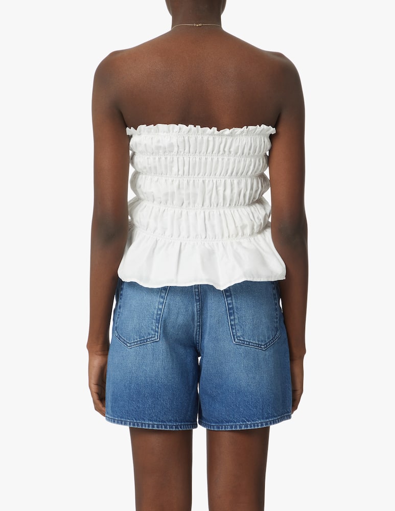 Shop Sundek Ruffled flared top - white on Rinascente