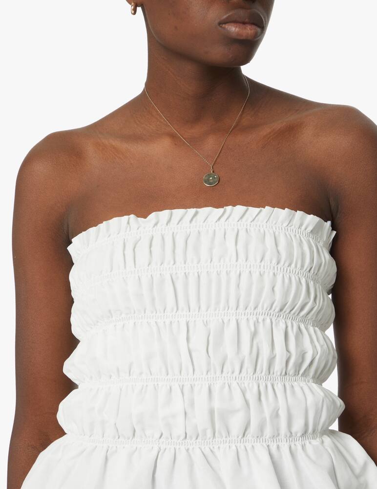 Shop Sundek Ruffled flared top - white on Rinascente