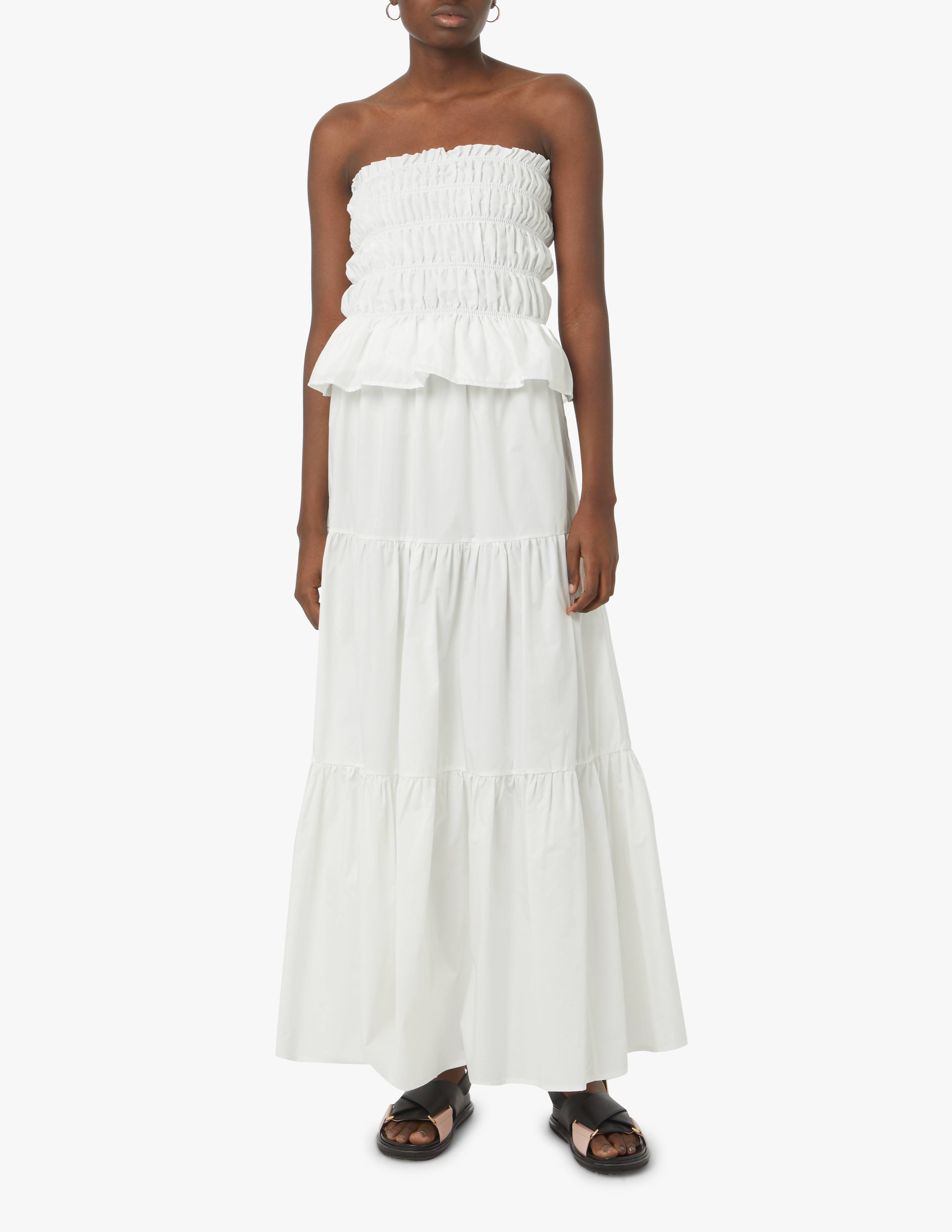 Shop Sundek Ruffled wide skirt - white on Rinascente