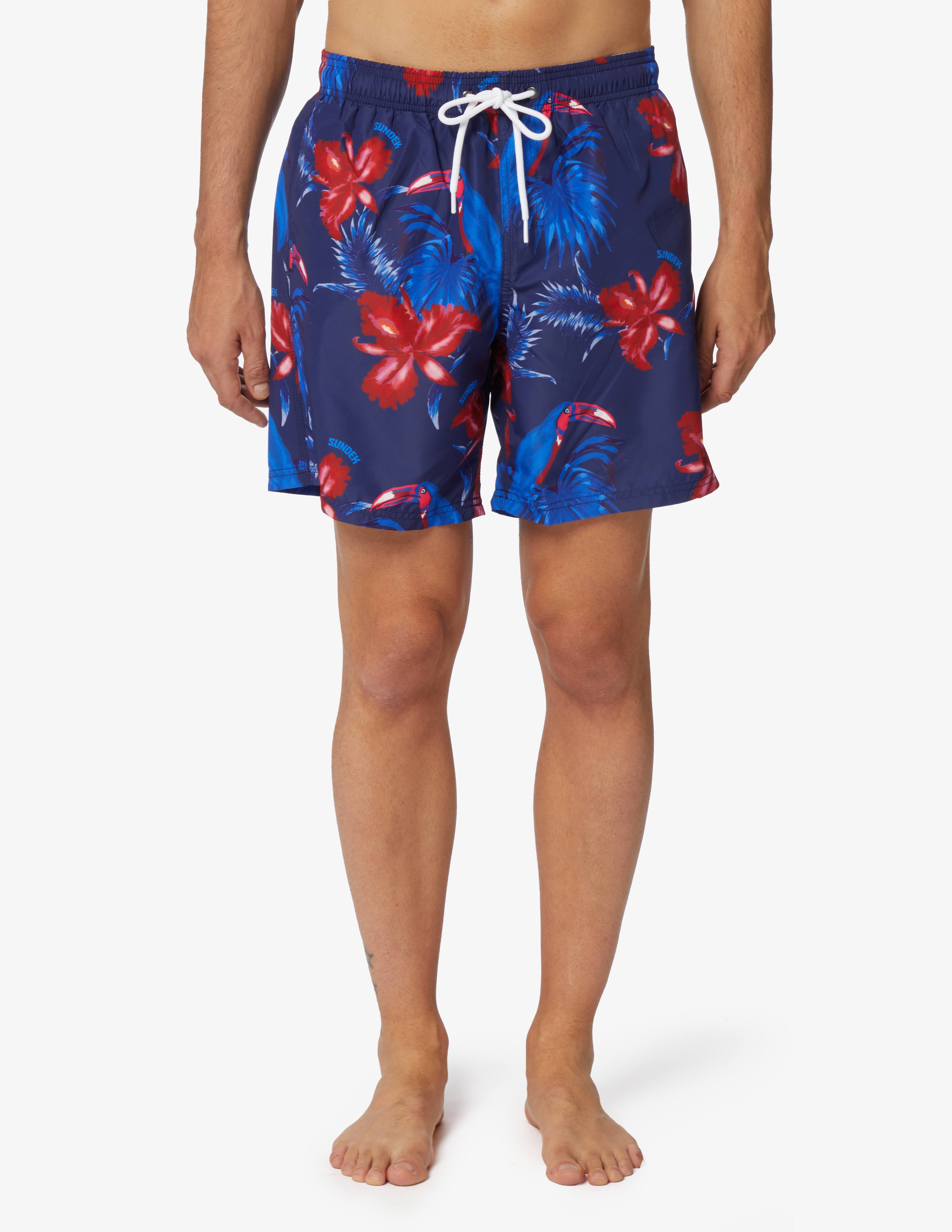 Shop Sundek Toucan trip boardshort swimshorts on Rinascente