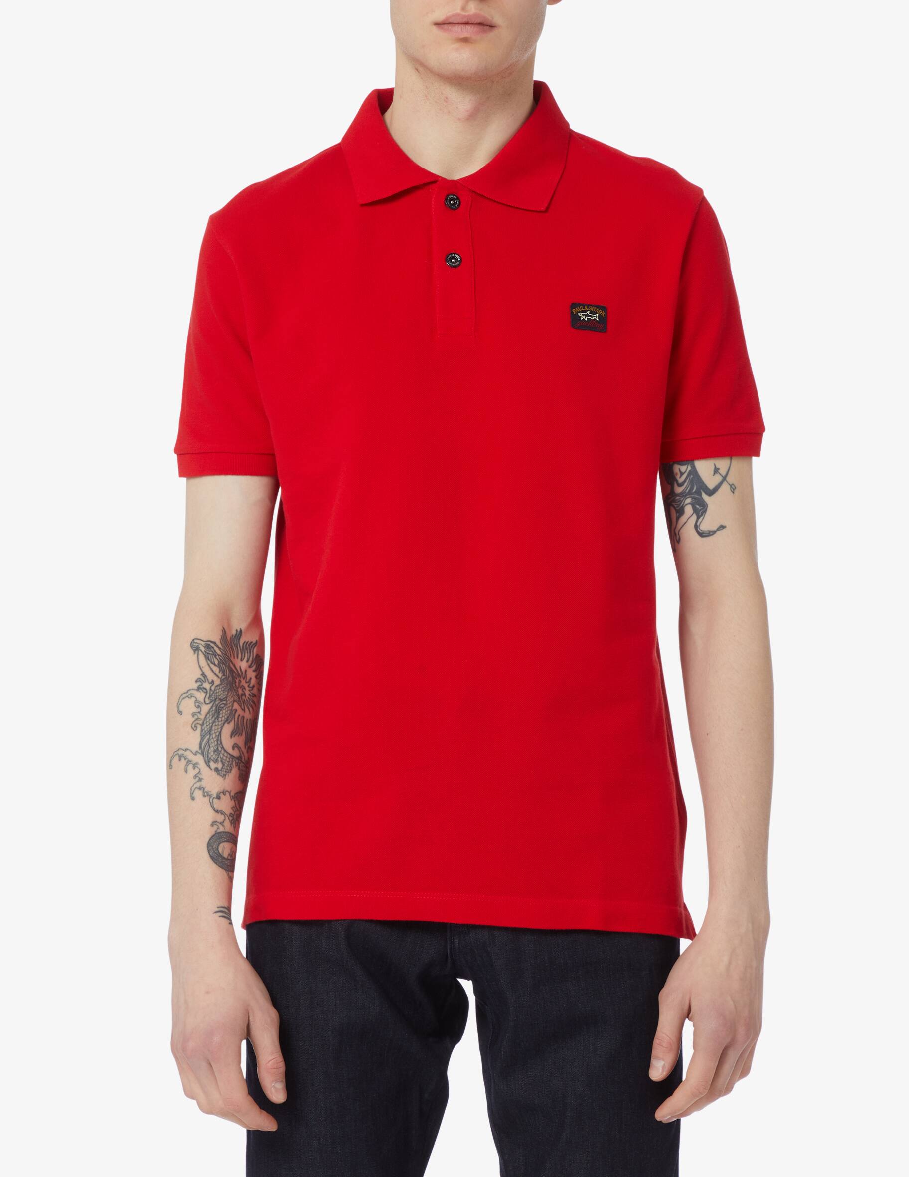 Shop Paul & Shark Logo short sleeve polo Red on Rinascente