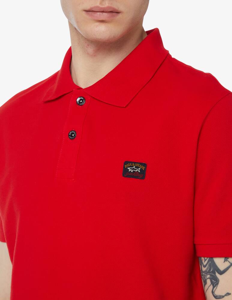 Shop Paul & Shark Logo short sleeve polo Red on Rinascente