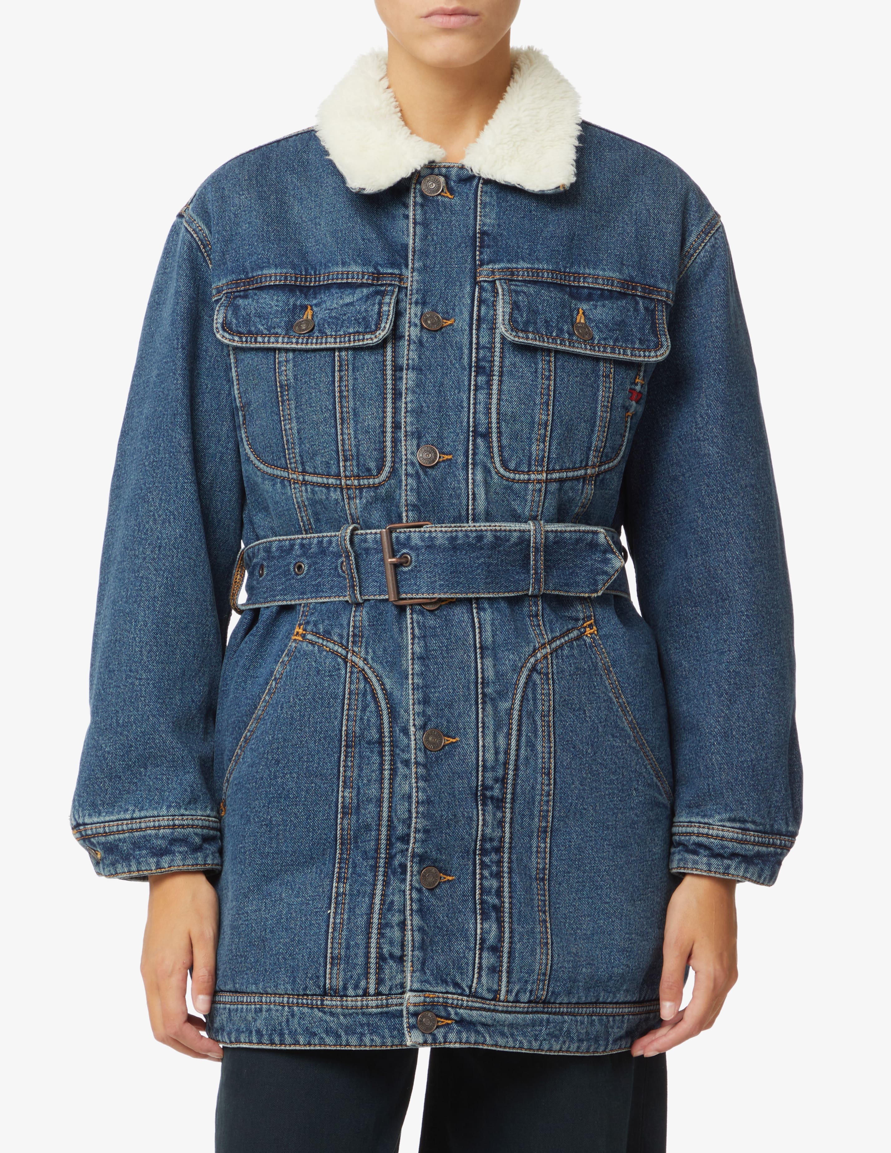 Shop Diesel Field denim jacket - Blue on Rinascente
