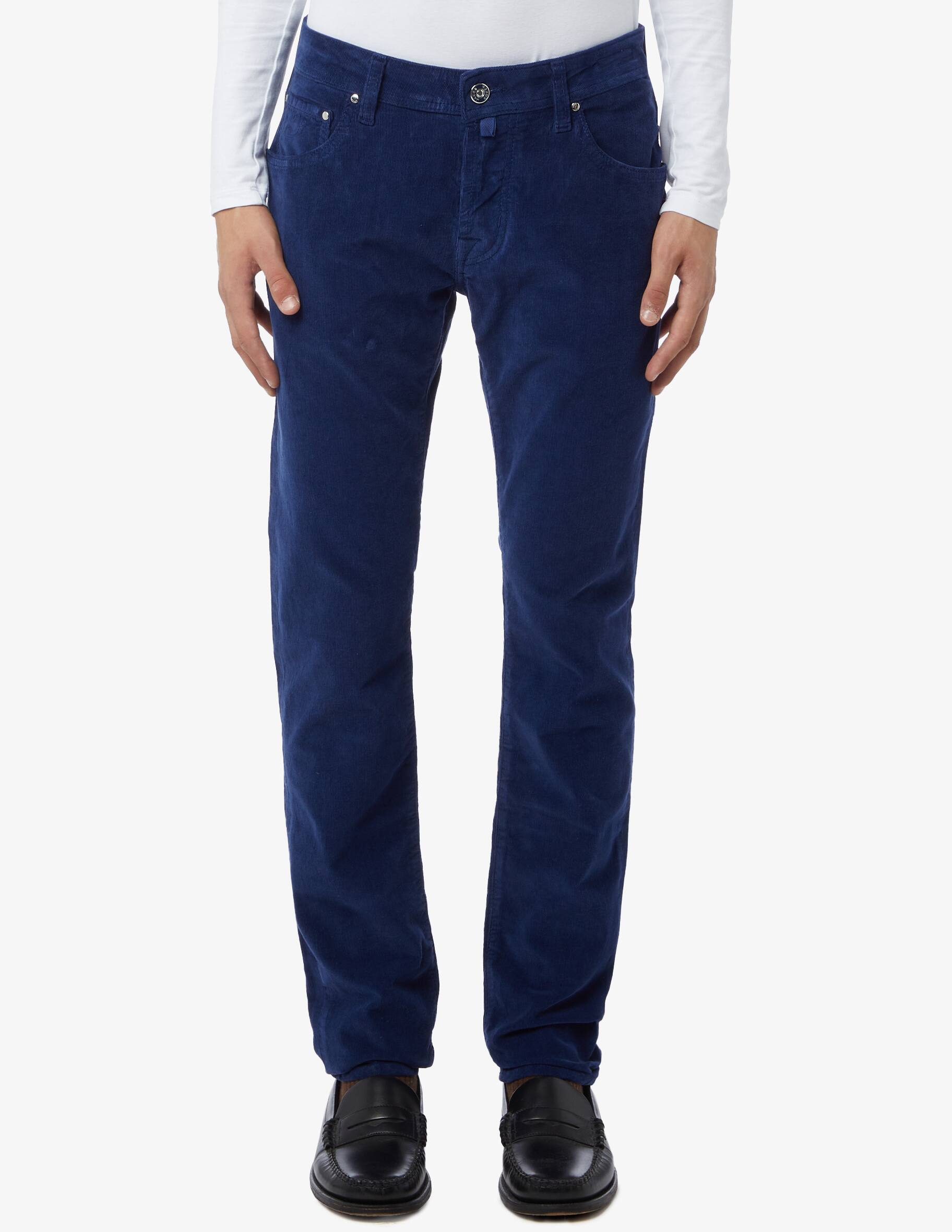 Shop Jacob Cohen Slim fit nick velvet stretch 1800 r 5 pockets trousers ...