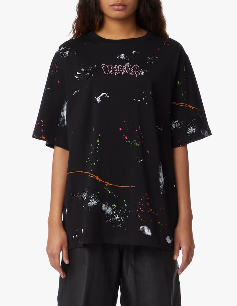 Shop Disclaimer Maxi cotton t-shirt - black on Rinascente