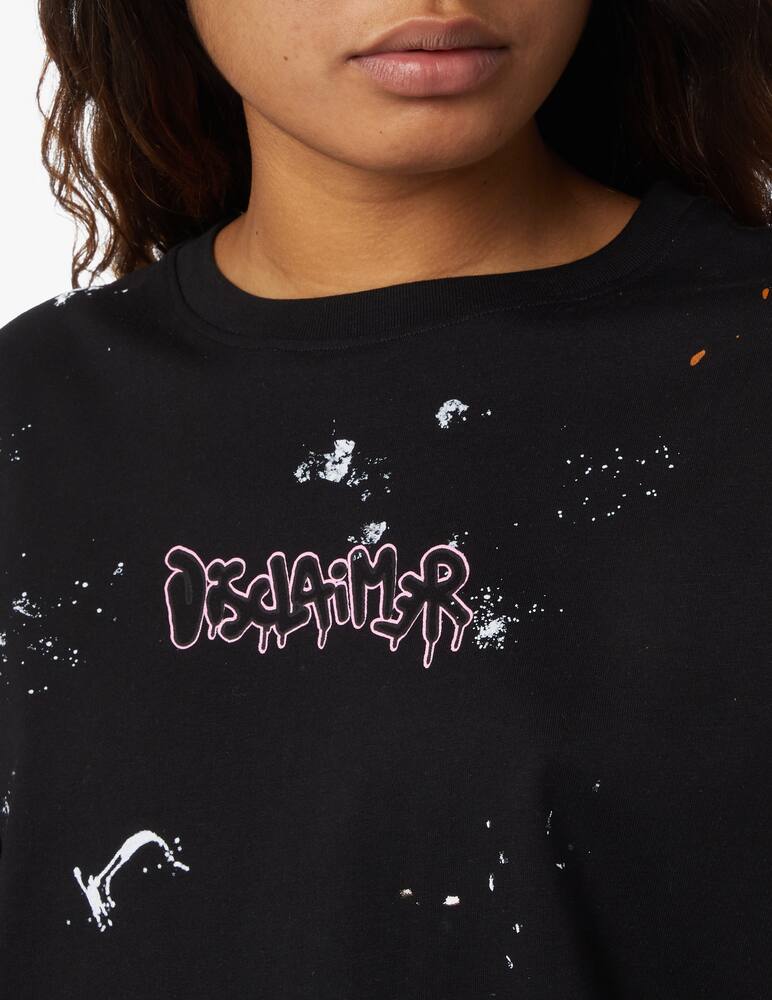 Shop Disclaimer Maxi cotton t-shirt - black on Rinascente