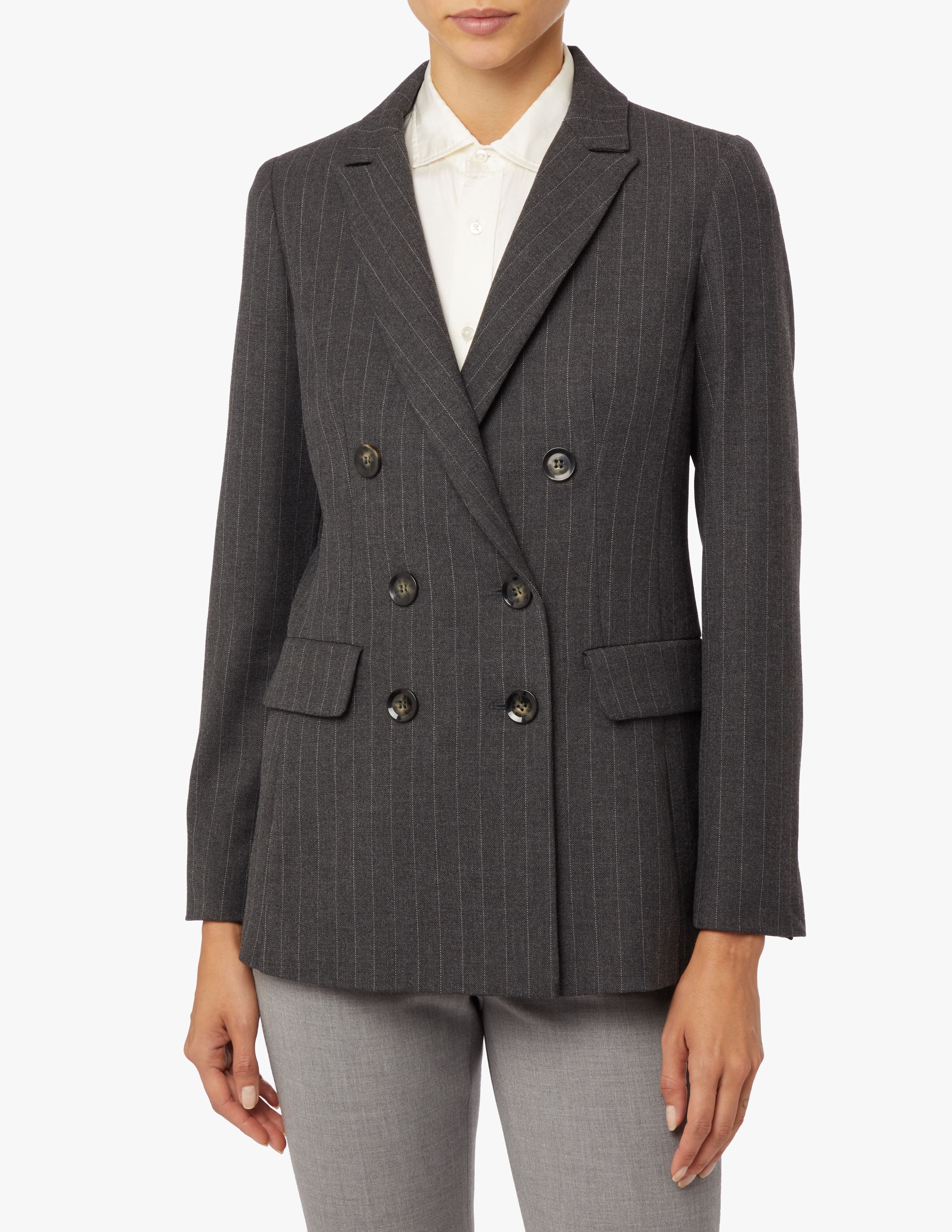 Shop iBlues Ileo double-breasted blazer - Grey on Rinascente