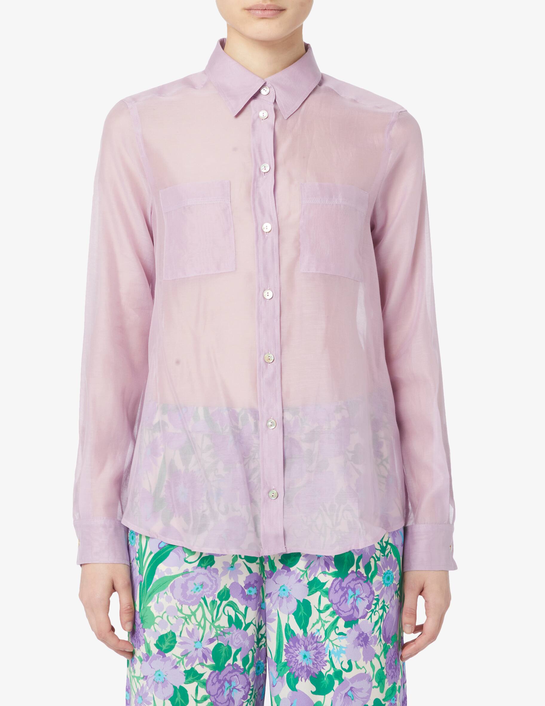 Shop Marella Feltro silk blend shirt on Rinascente