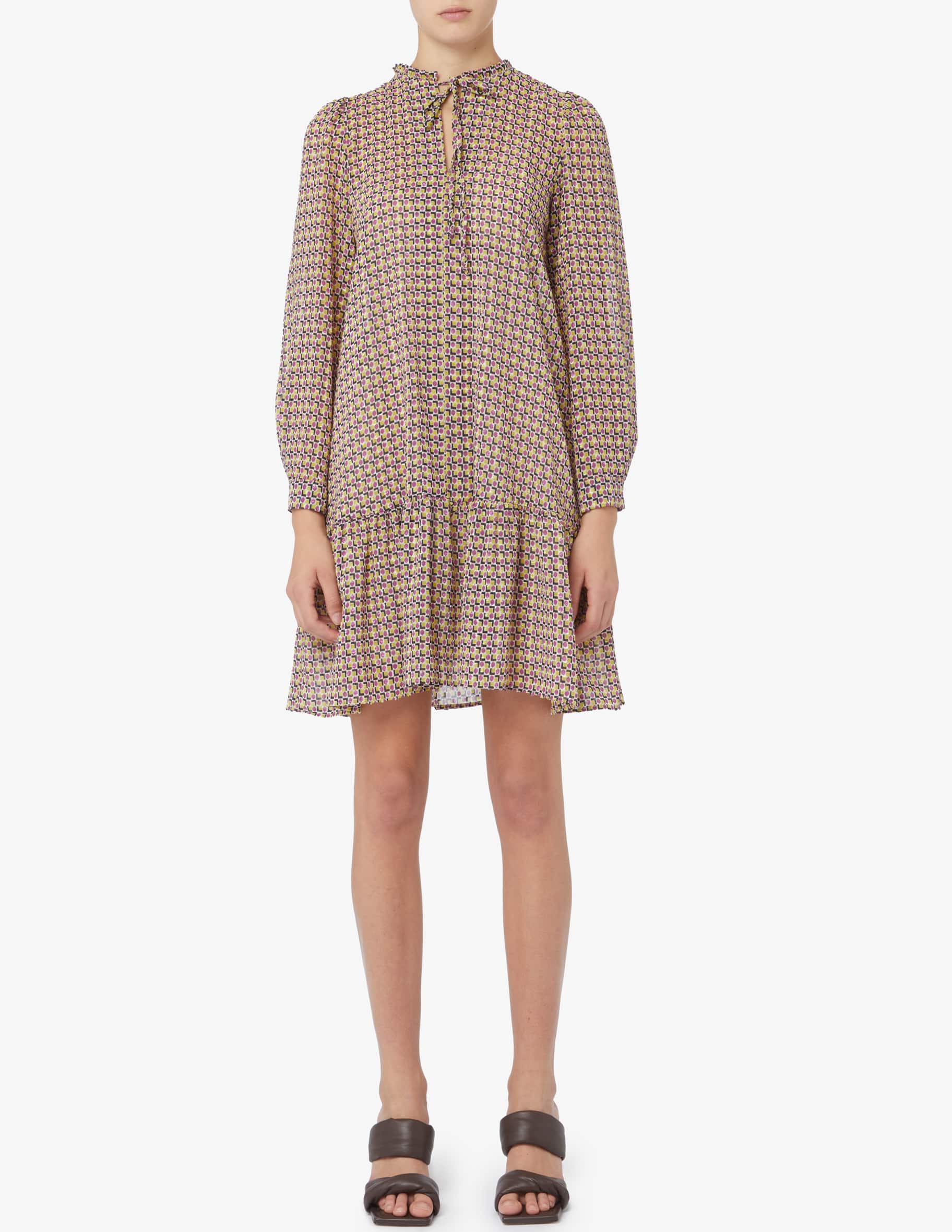 Shop EMME Bormida flounced plumeti dress on Rinascente