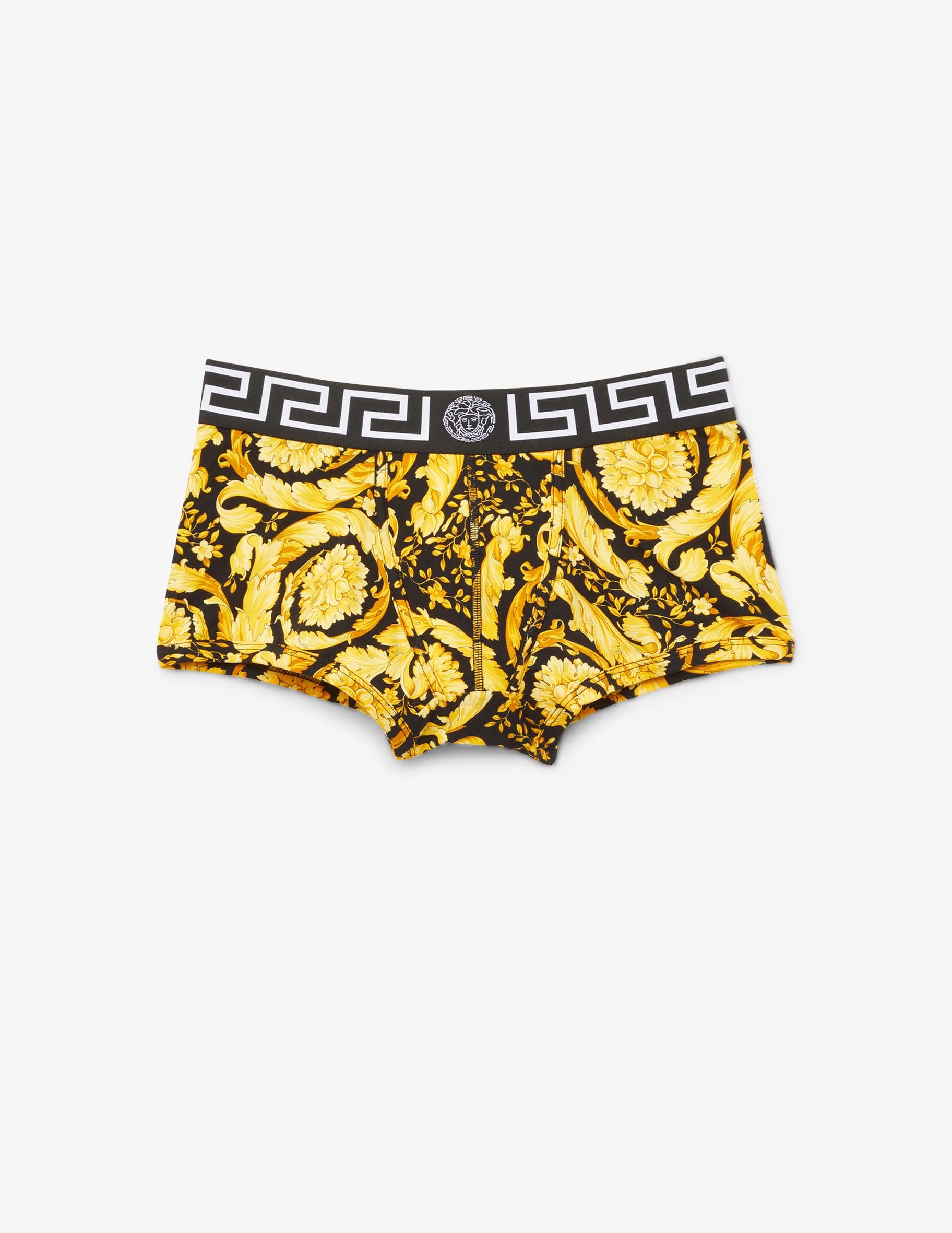 Shop Versace Barocco medusa boxer - Black on Rinascente