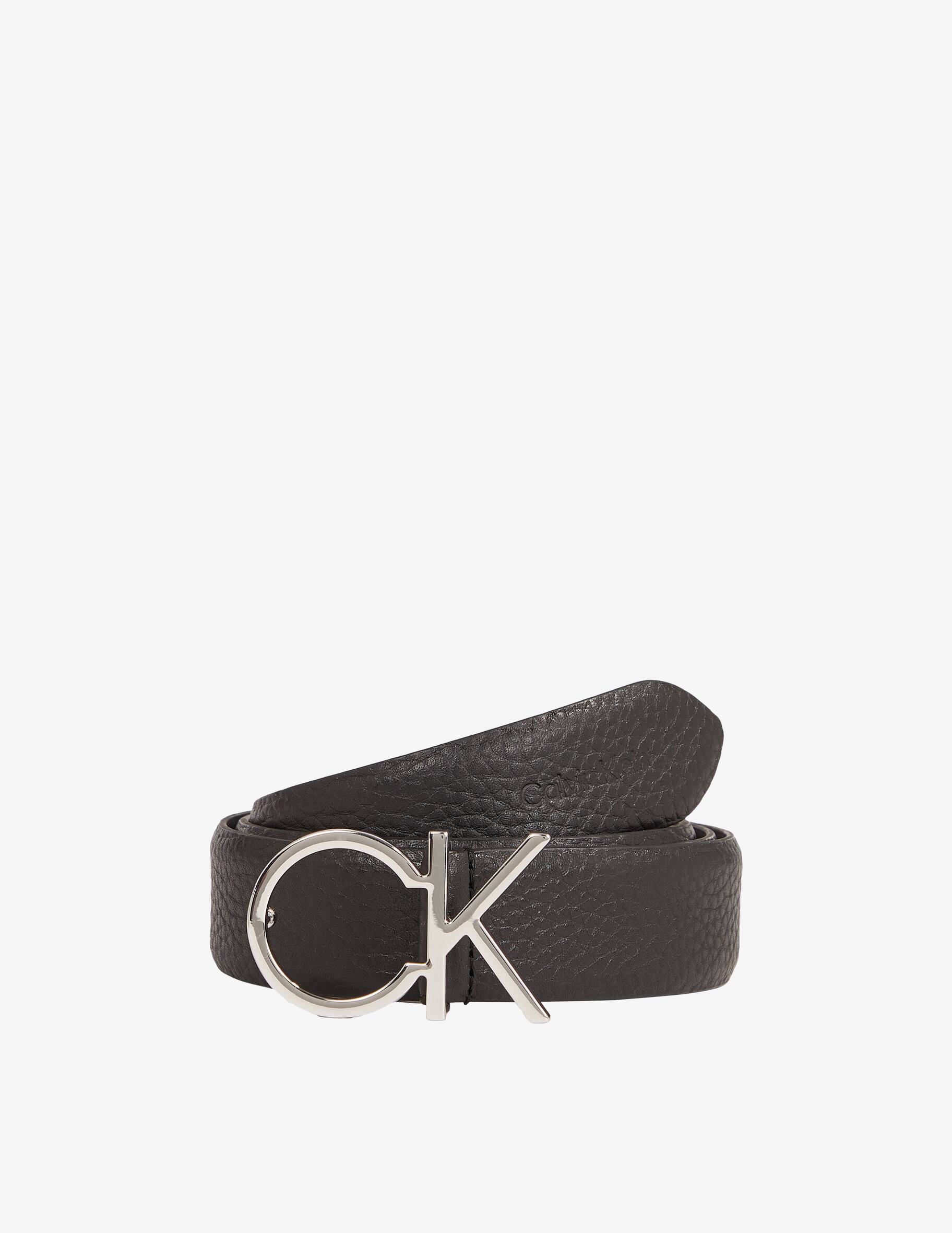 Shop Calvin Klein Ck logo belt 3.0 pebble on Rinascente