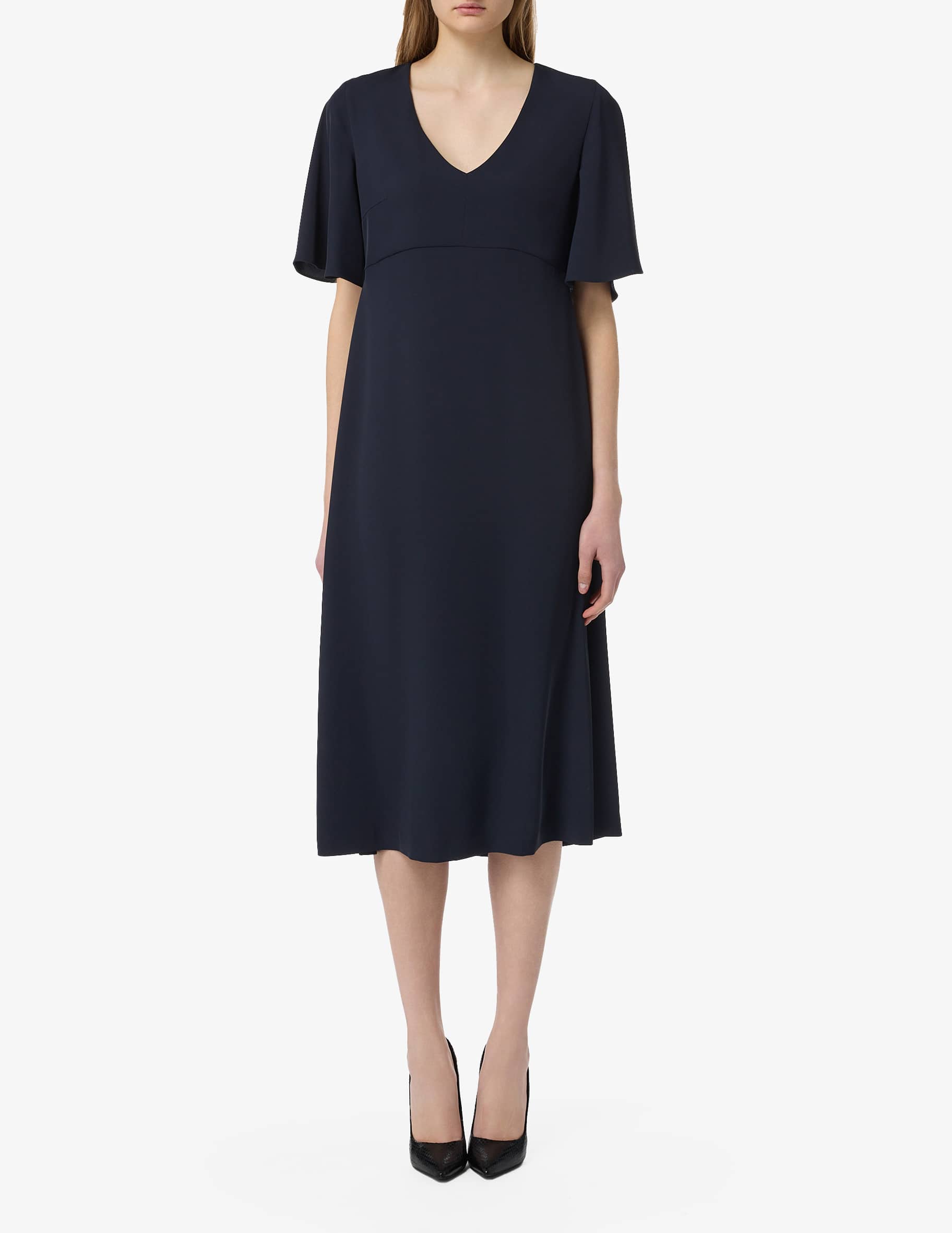 Shop Elizabeth Ascot Midi flutter-sleeve dress on Rinascente