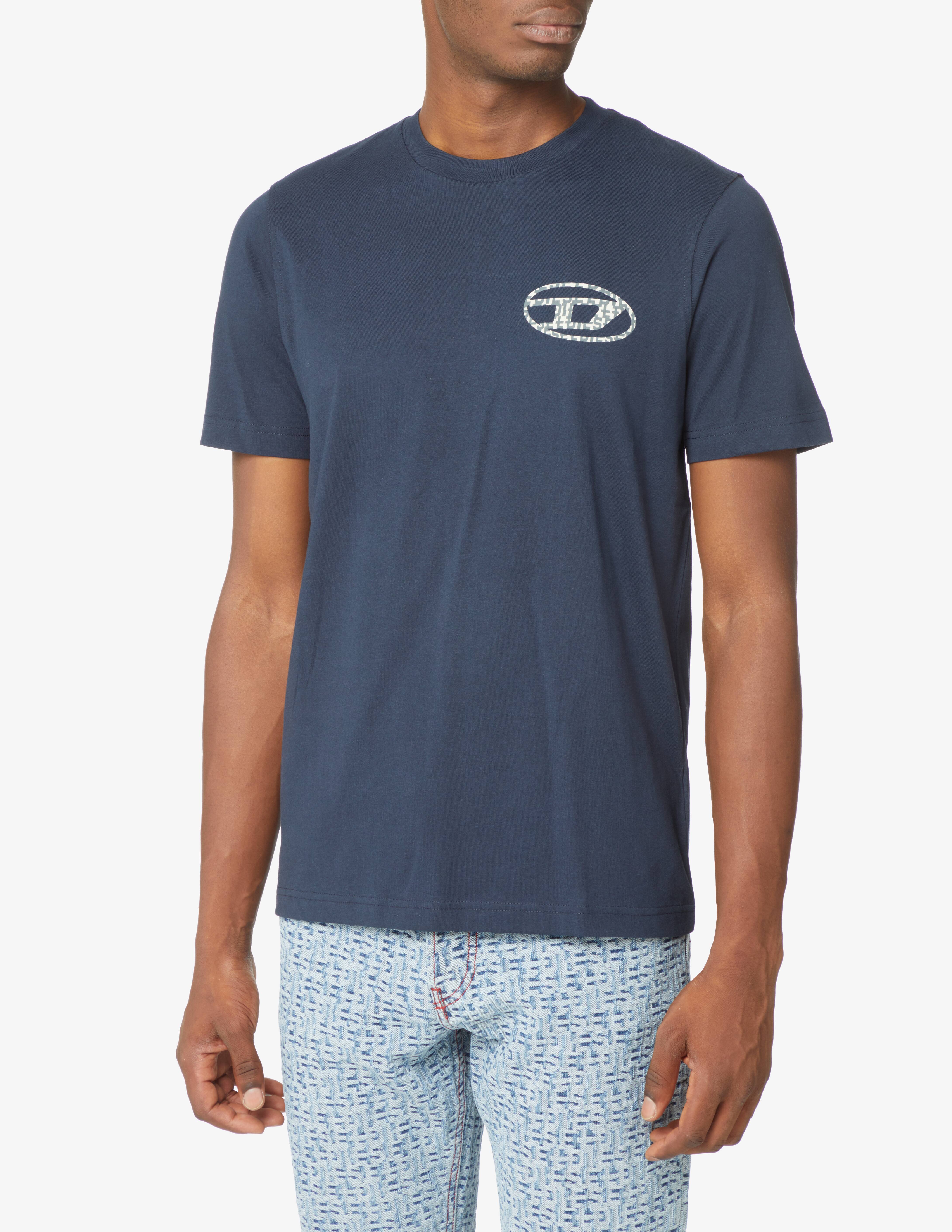 Shop Diesel Back monogram t-shirt - Blue on Rinascente