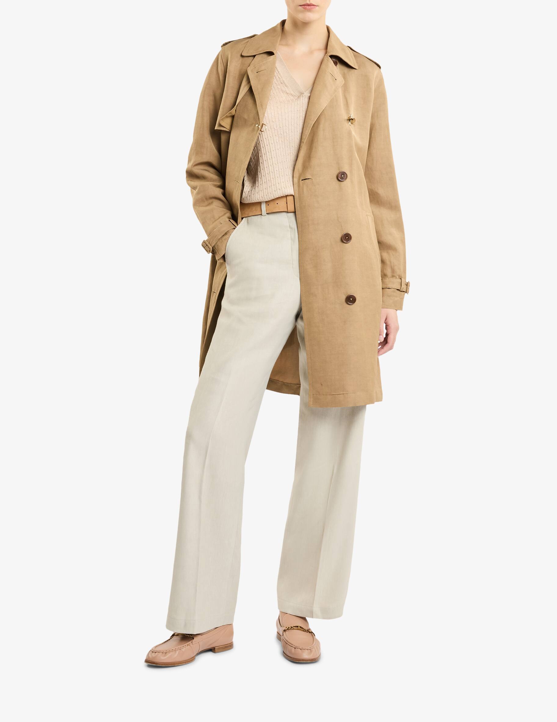 Acquista Fay Trench Doppiopetto in Lino e Viscosa su Rinascente