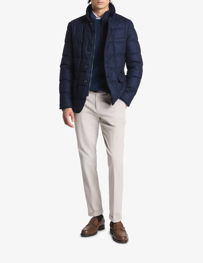 Acquista Fay Piumino Corto Double Front in Flanella di Lana Cardata su Rinascente