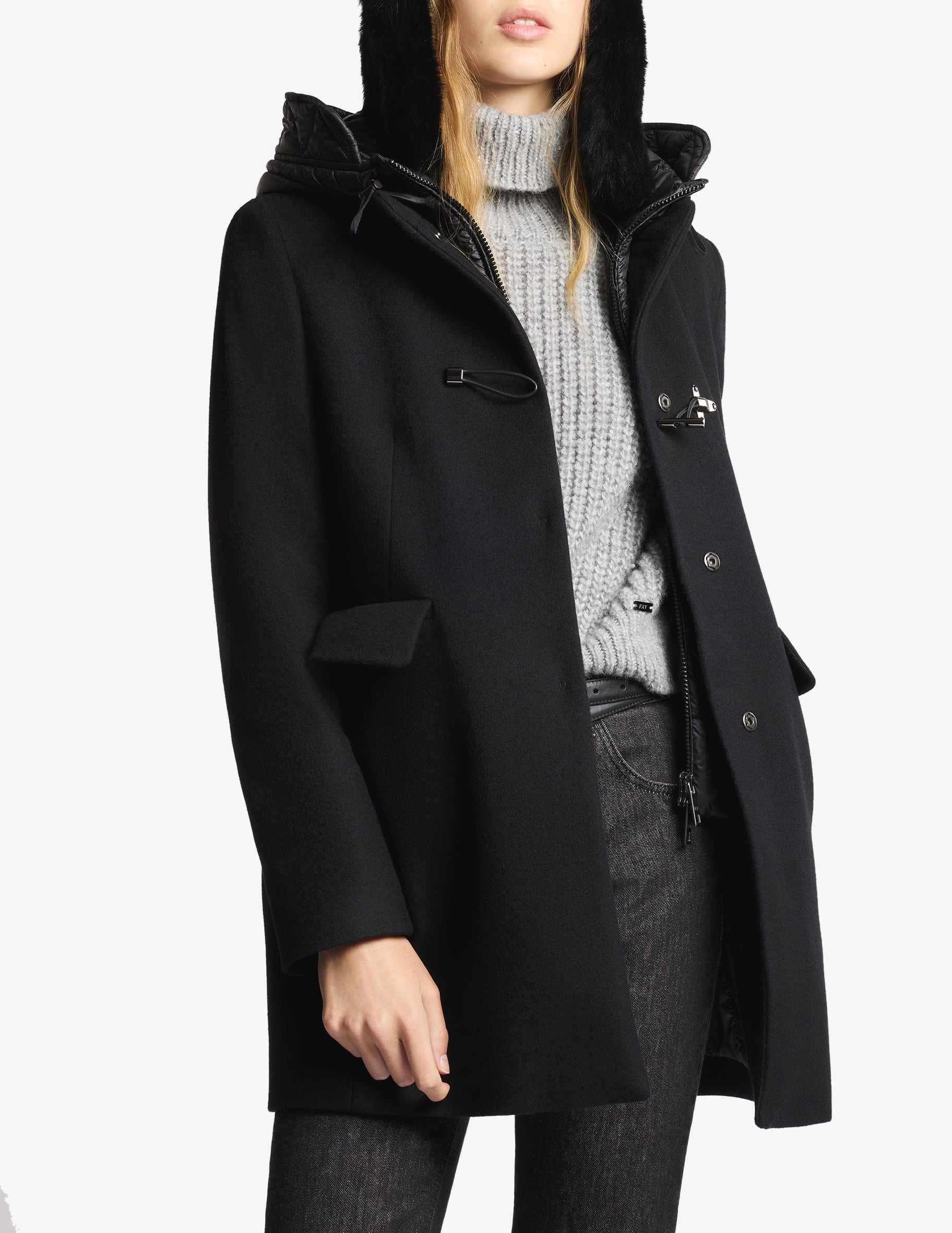 Shop Fay Toggle Coat in wool on Rinascente