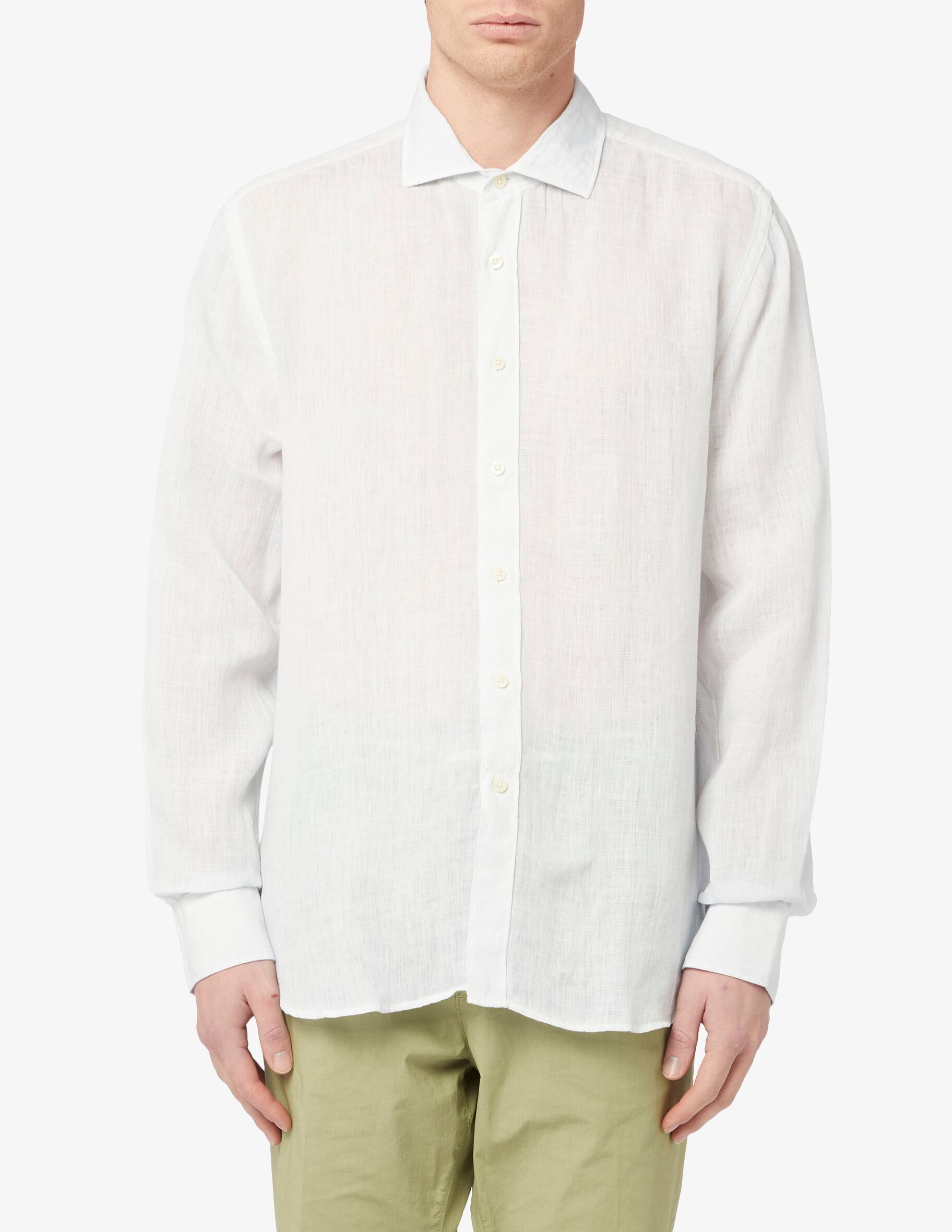 Shop 120% Lino Slim fit fade shirt on Rinascente