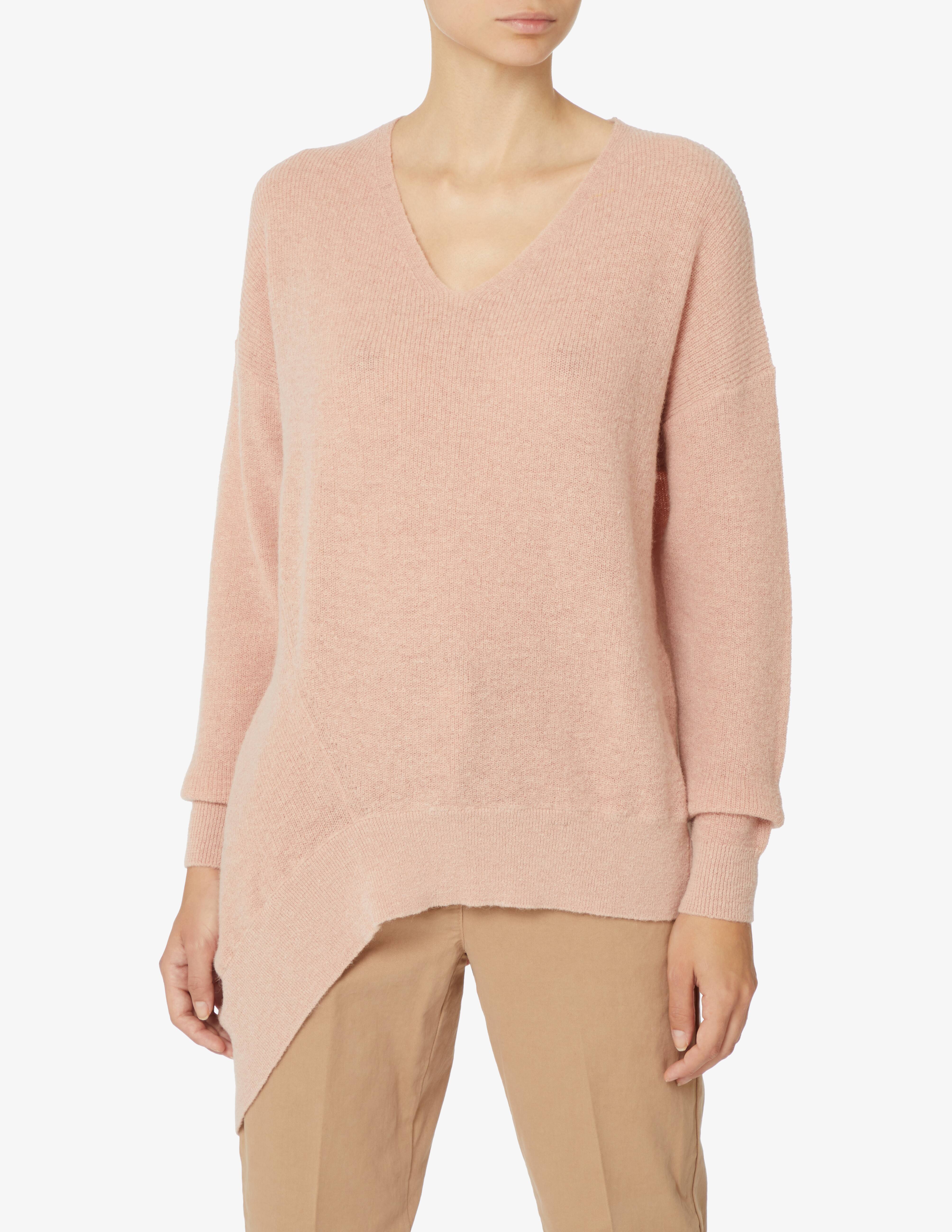 Acquista Manila Grace Maglia in misto lana con scollo a v - Rosa su ...