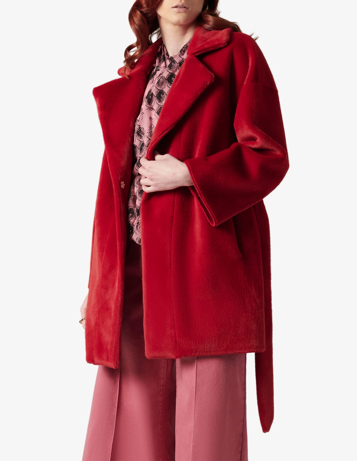Shop Manila Grace Jacket with faux fur on Rinascente