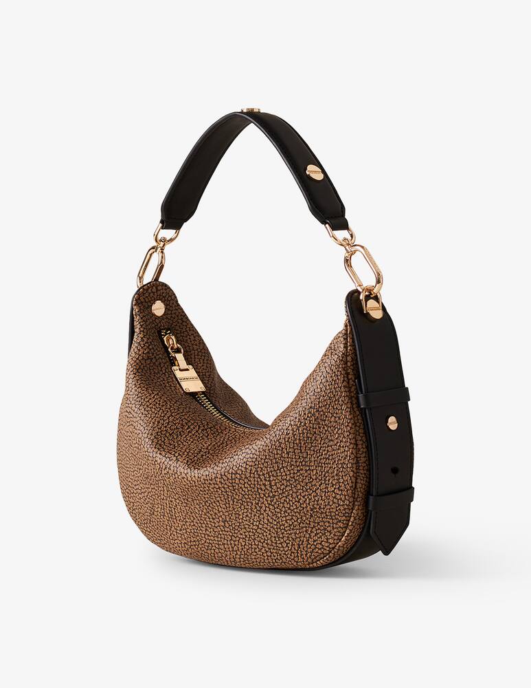 Shop Borbonese Oyster hobo petite bag on Rinascente