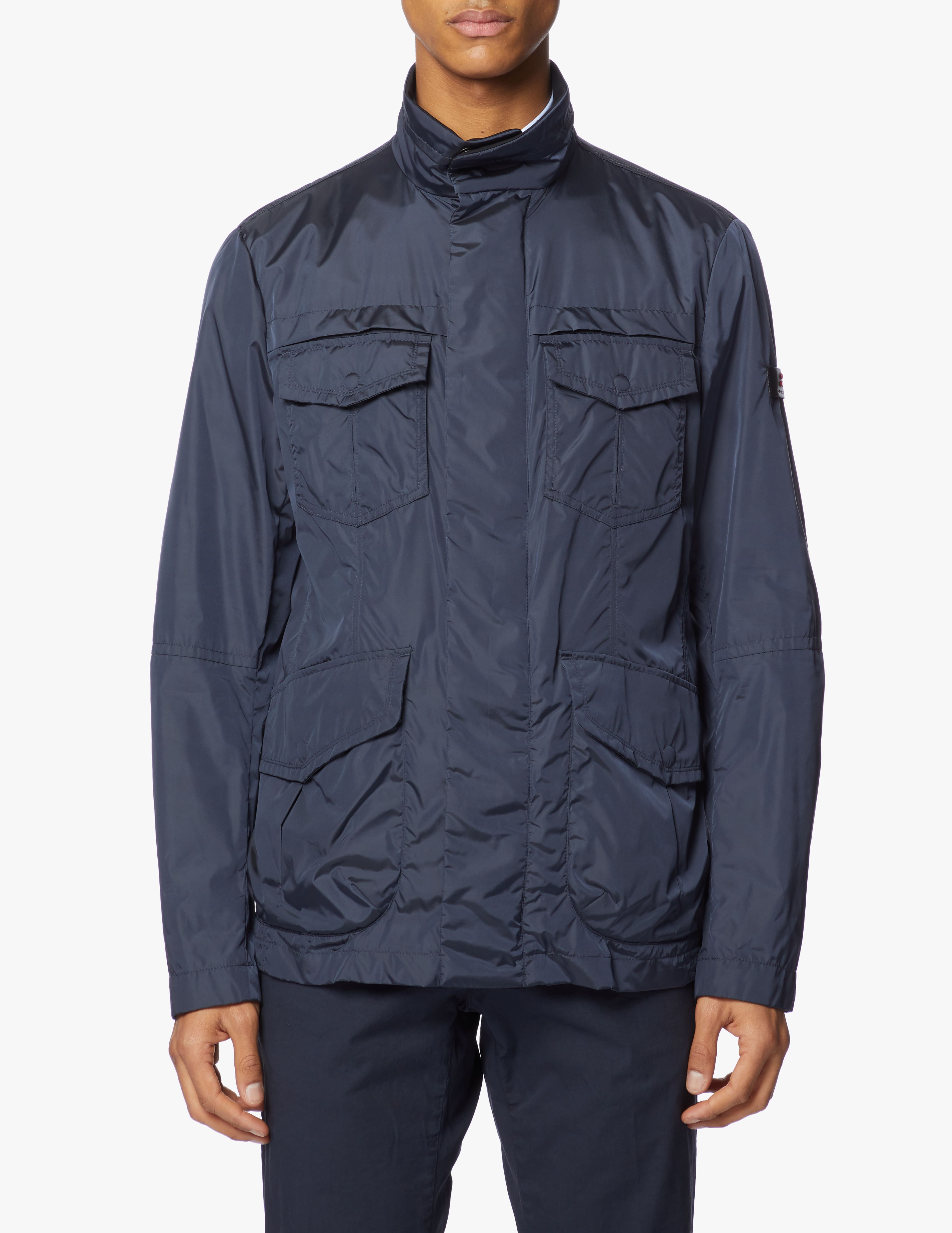 Shop Peuterey Metal nylon field jacket - blue on Rinascente