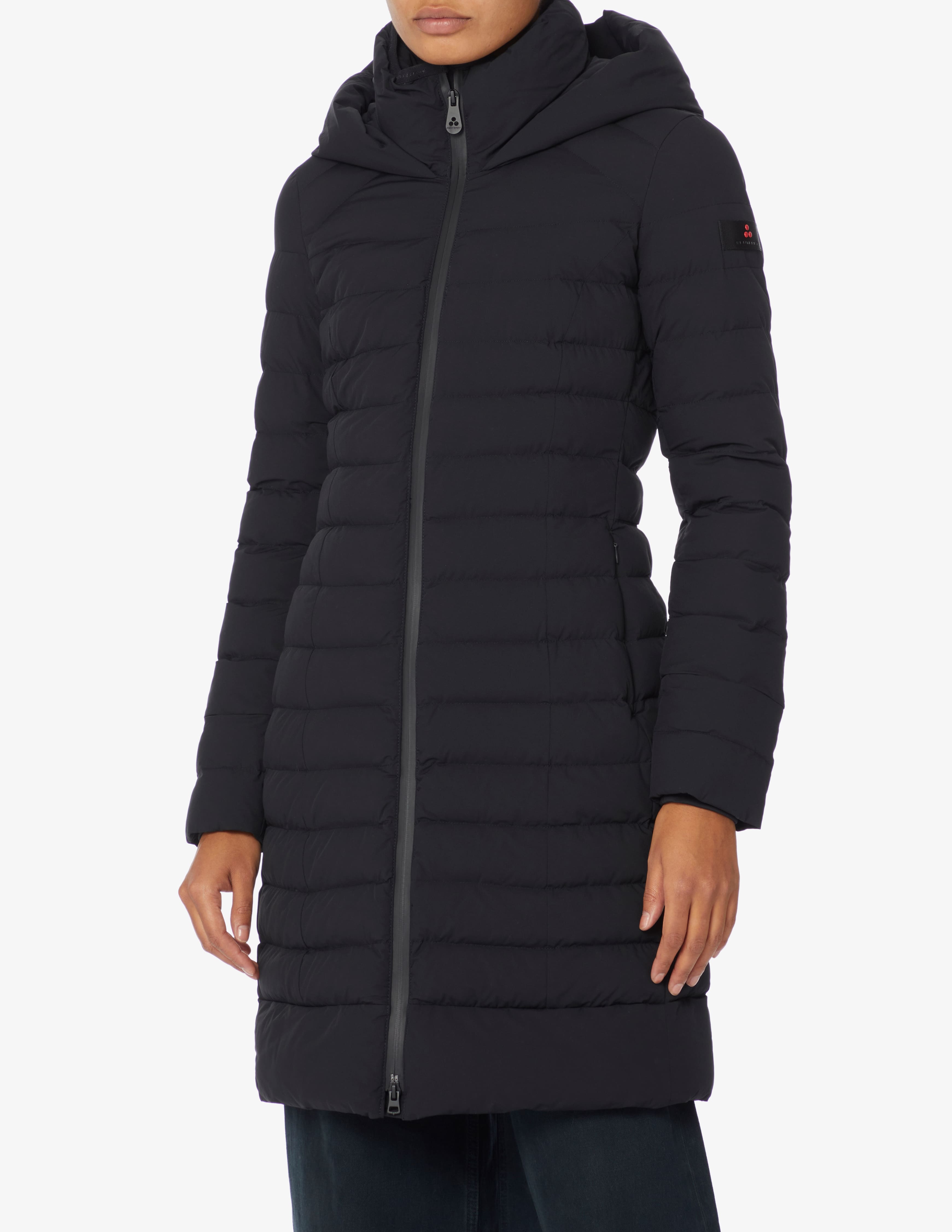 Shop Peuterey Giraf long hooded coat - Black on Rinascente