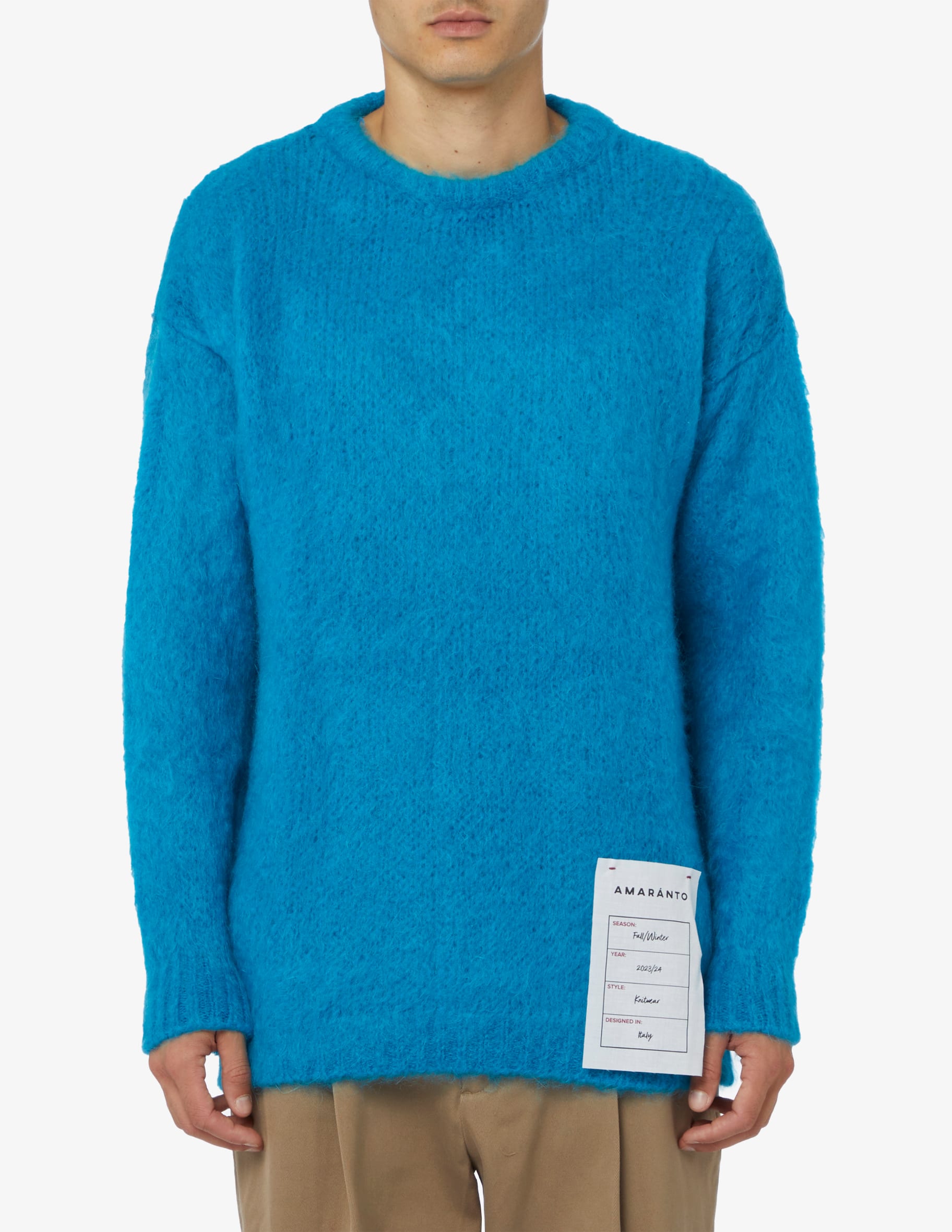 Shop Amaranto Mohair crewneck jumper on Rinascente