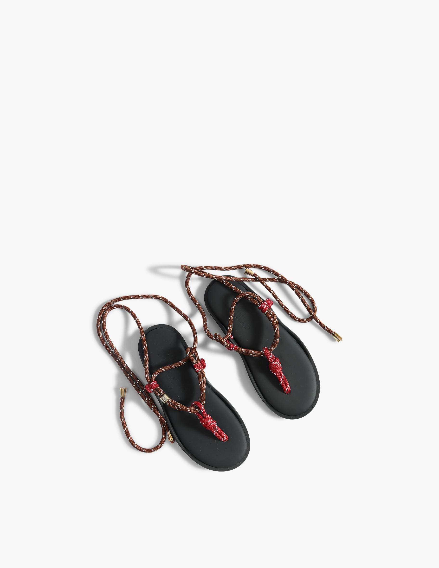 Shop flowze Lace-up flat thong sandals on Rinascente